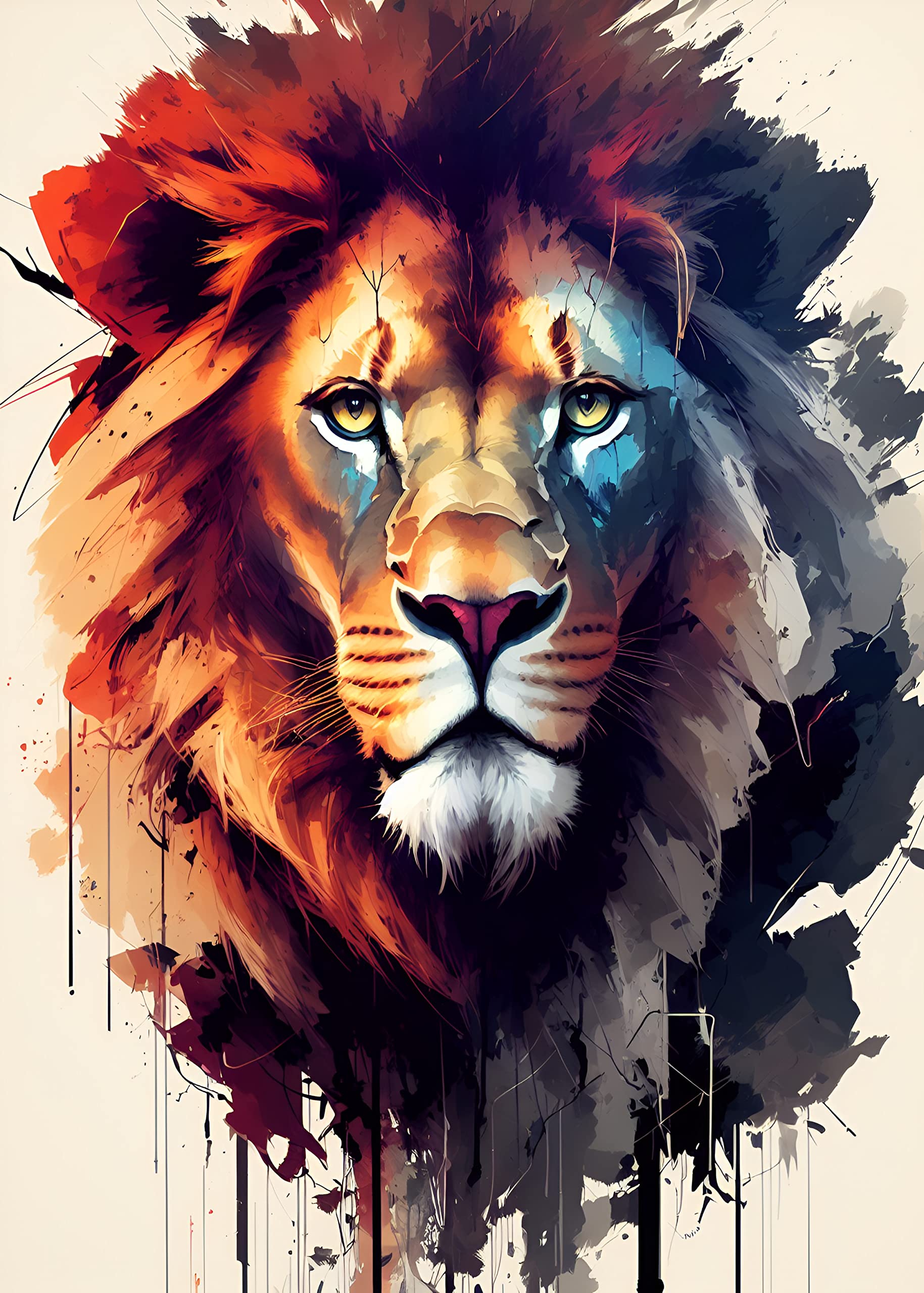 Abstract Lion Painting