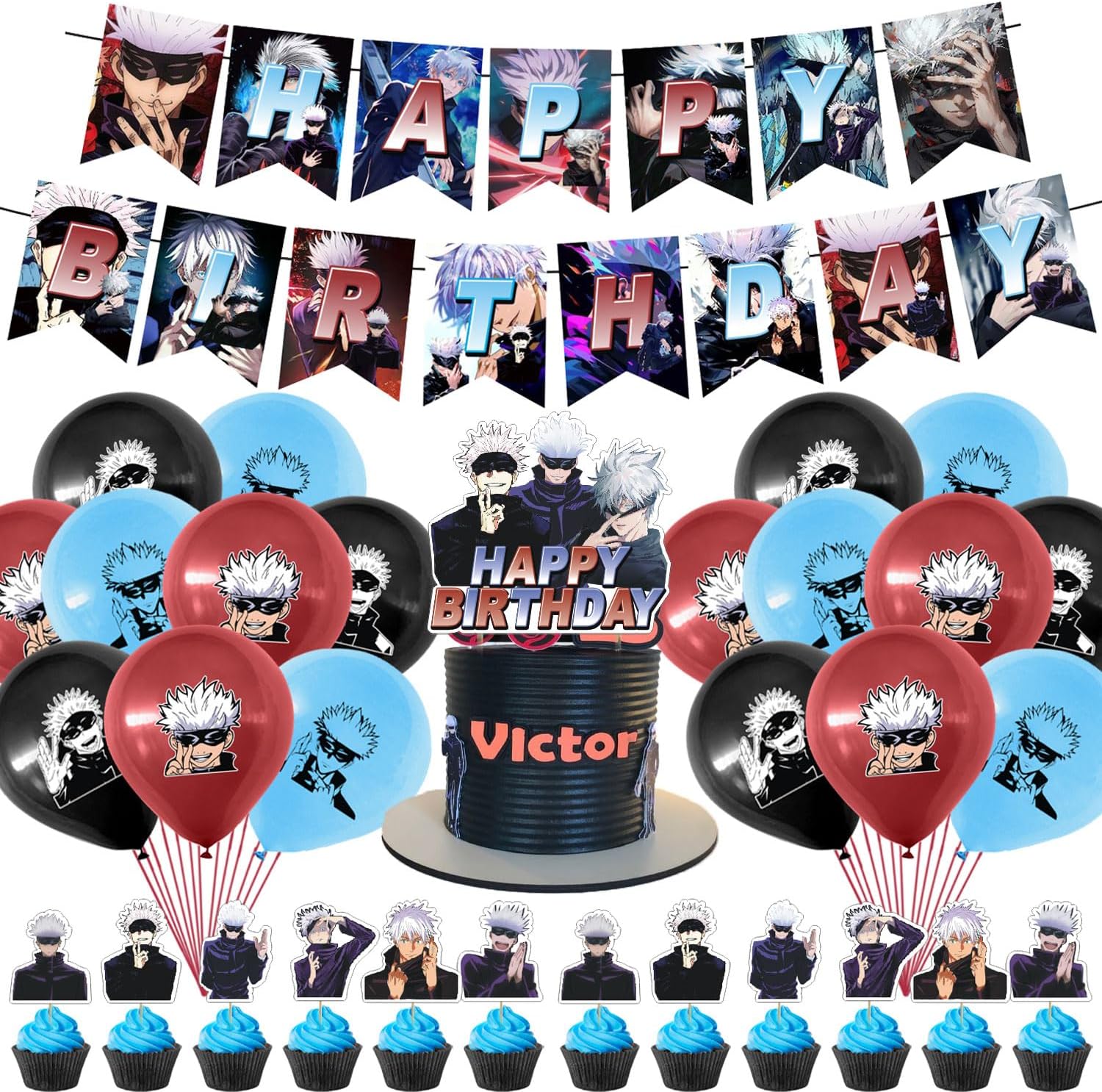 Amazon.com: Satoru Anime Gojo Party Supplies, Anime Gojo Birthday Party ...