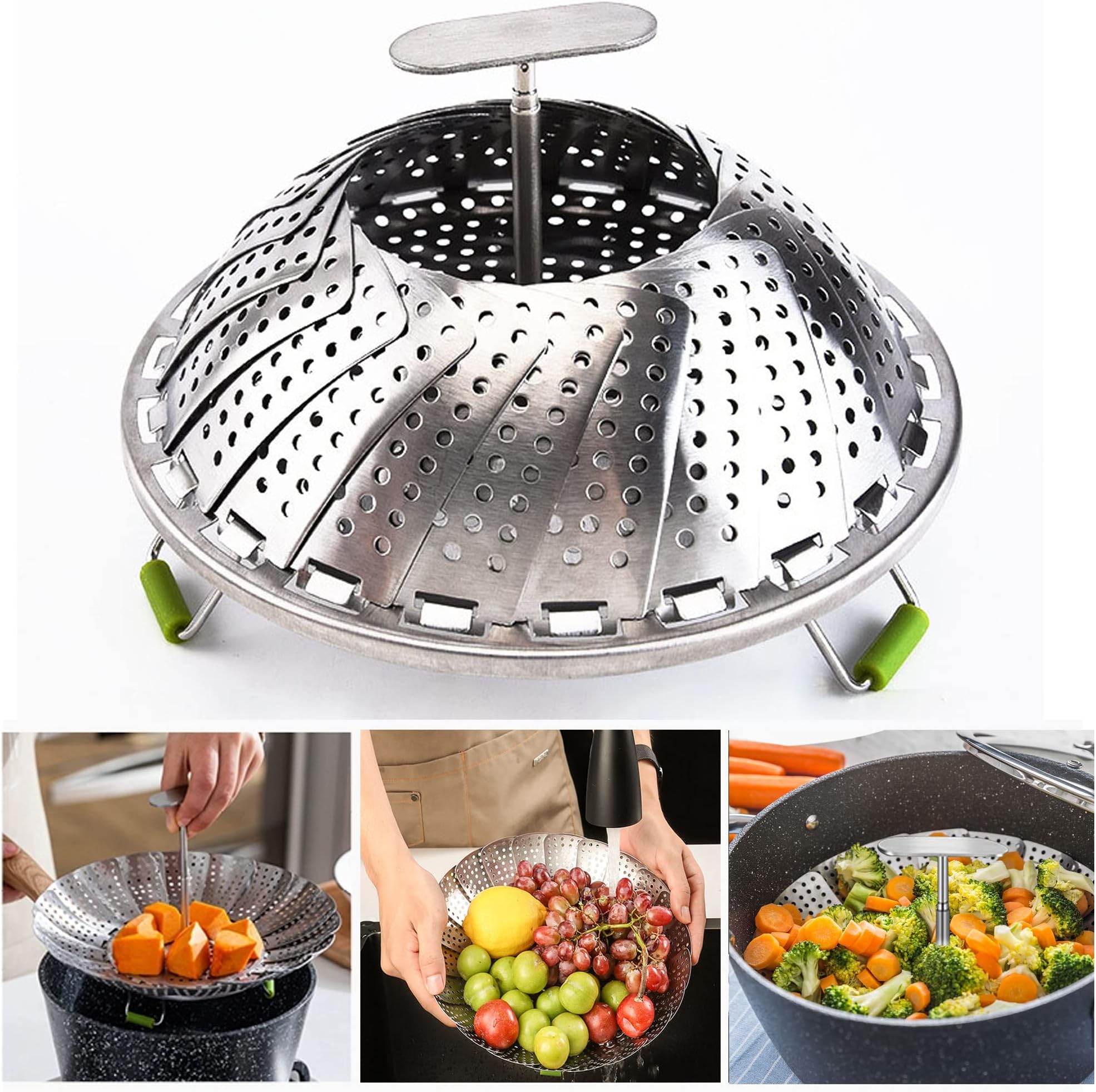 Amazon.com: Silicone Vegetable/Food Steamer Basket – Insert for Pots ...
