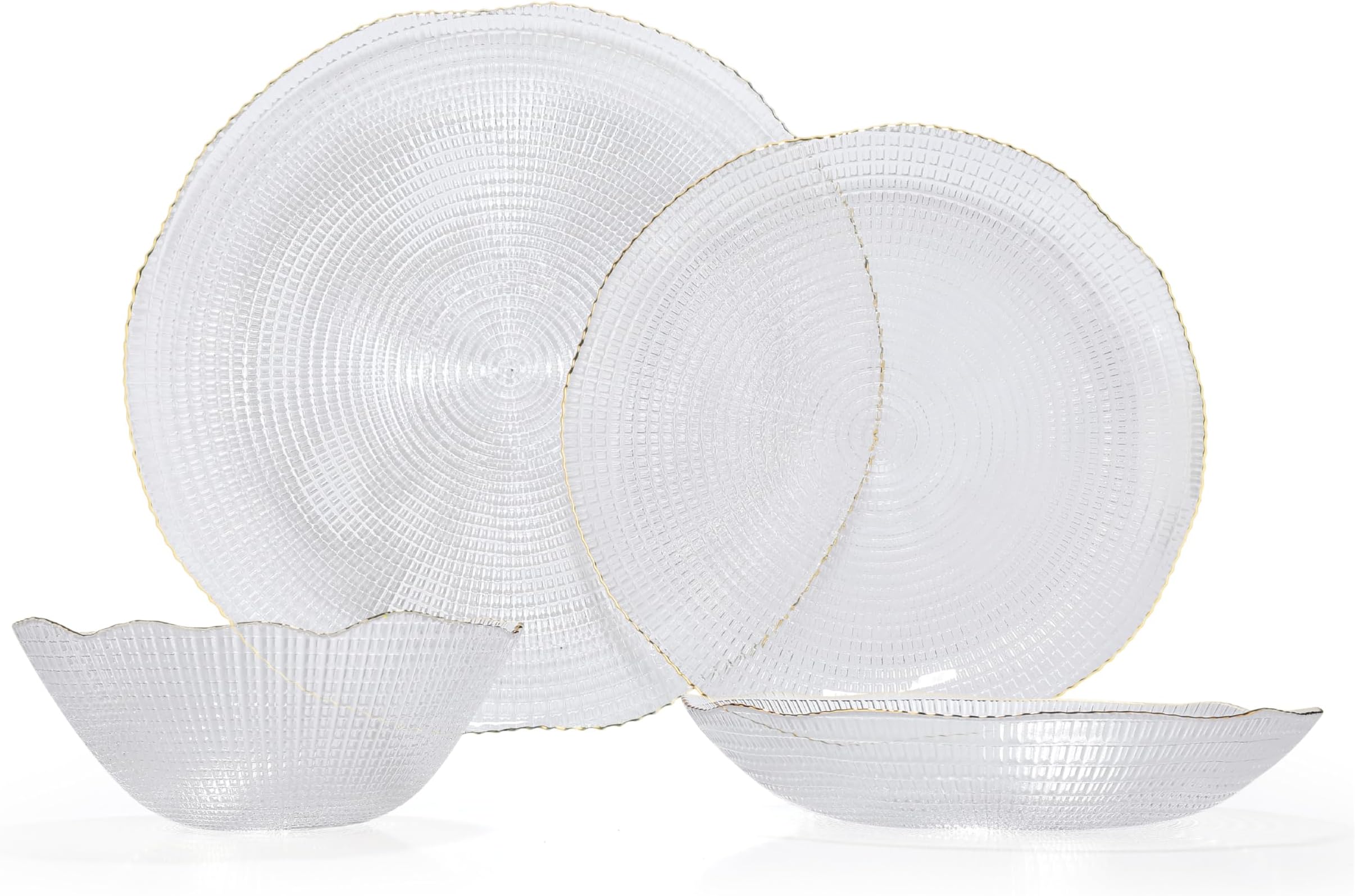 Amazon.com | Mainstays 12-piece Square Glass Dinnerware Set by Home ...