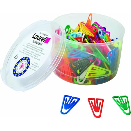 Laurel Paperclips Plastic Non-magnetising 35mm Assorted Colours Ref ...