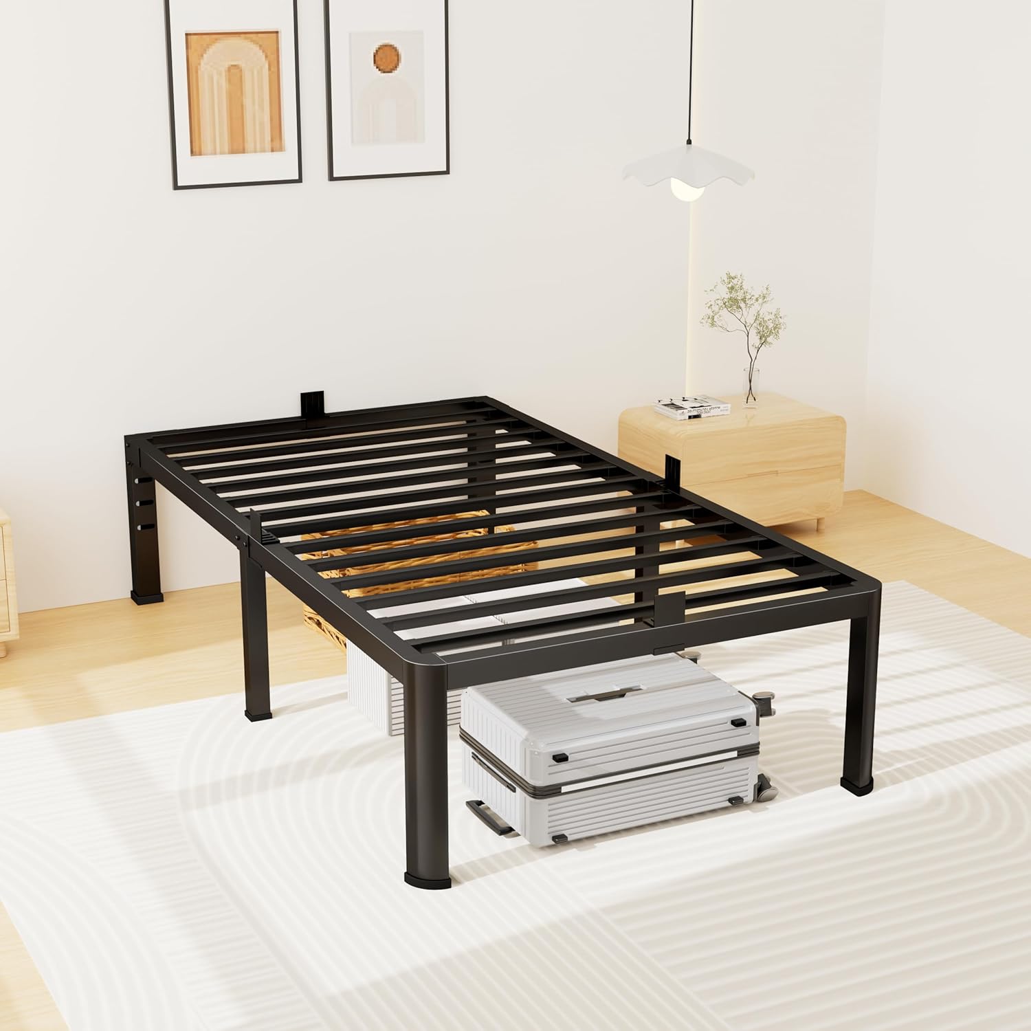 Amazon.com: Superay 18 Inch Twin Size Metal Platform Bed Frame with ...
