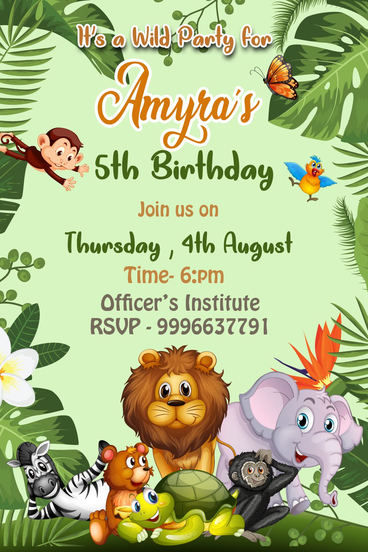 Safari Birthday Invitation with Photo, Jungle Invitation, Explorer ...