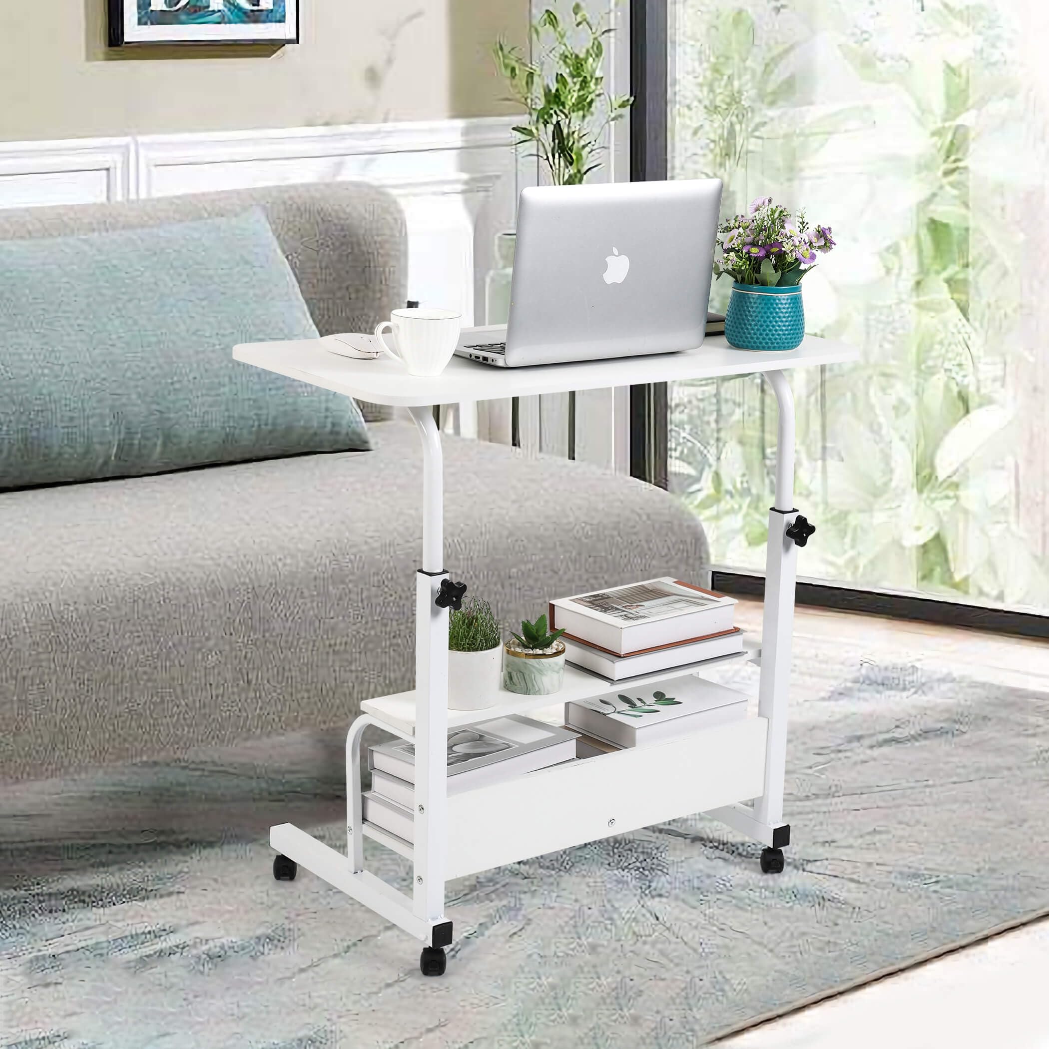 Adjustable Home Office Desk Portable Study Computer Rolling Desk for ...