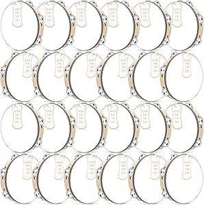 Amazon.com: Lukmaa 24 Set Tambourine for Adults Wooden Hand Held Drum ...