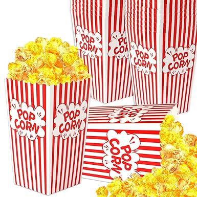 Amazon.com: DECYOOL Mini Paper Popcorn Bags, Small Popcorn Bags Red and ...
