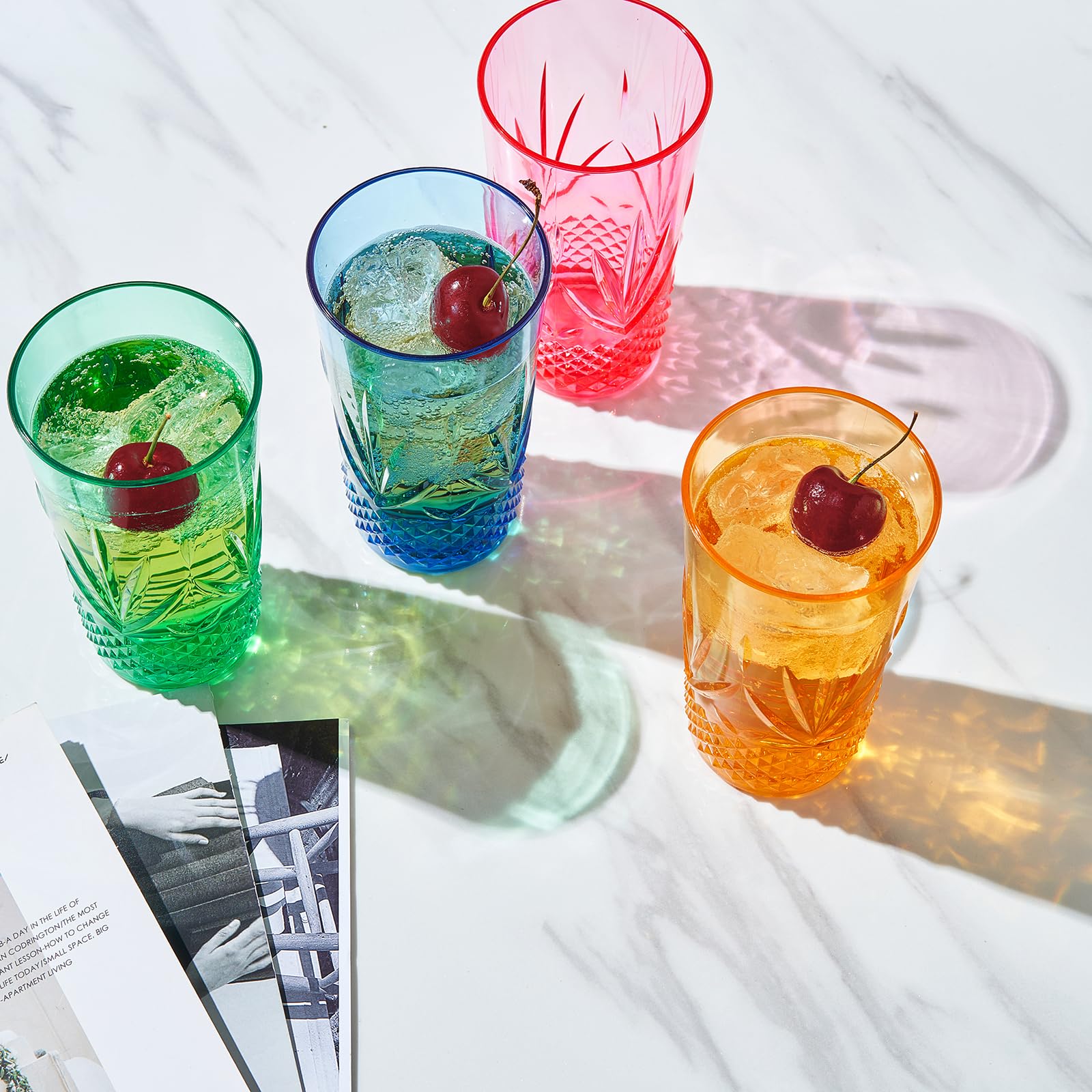 Snapklik.com : Khen Large Plastic Tumblers Highball Drinking Glasses ...