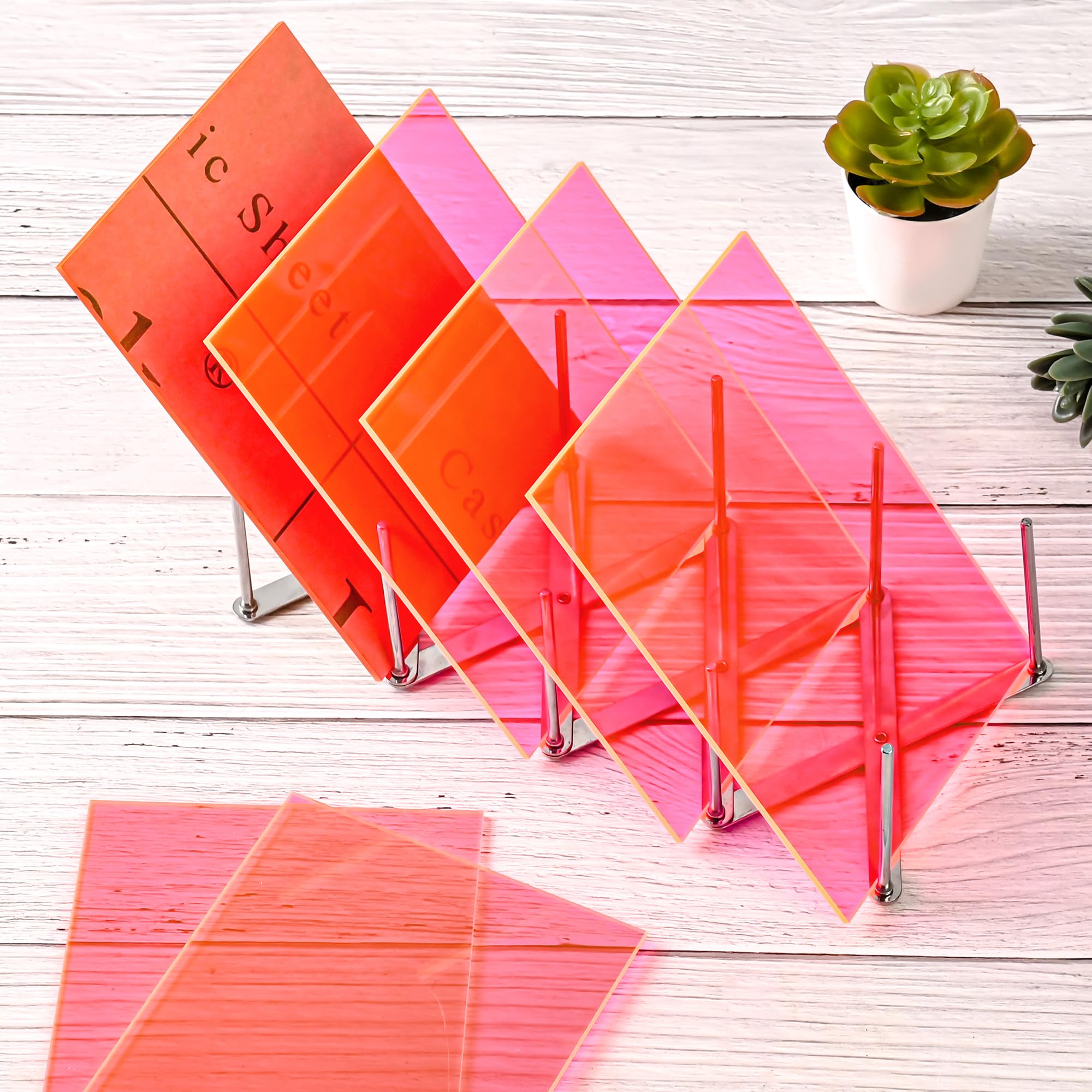 Snapklik.com : Fluorescent Red Acrylic Sheets, 1/8 In Thick, 2 Pack, 8 ...