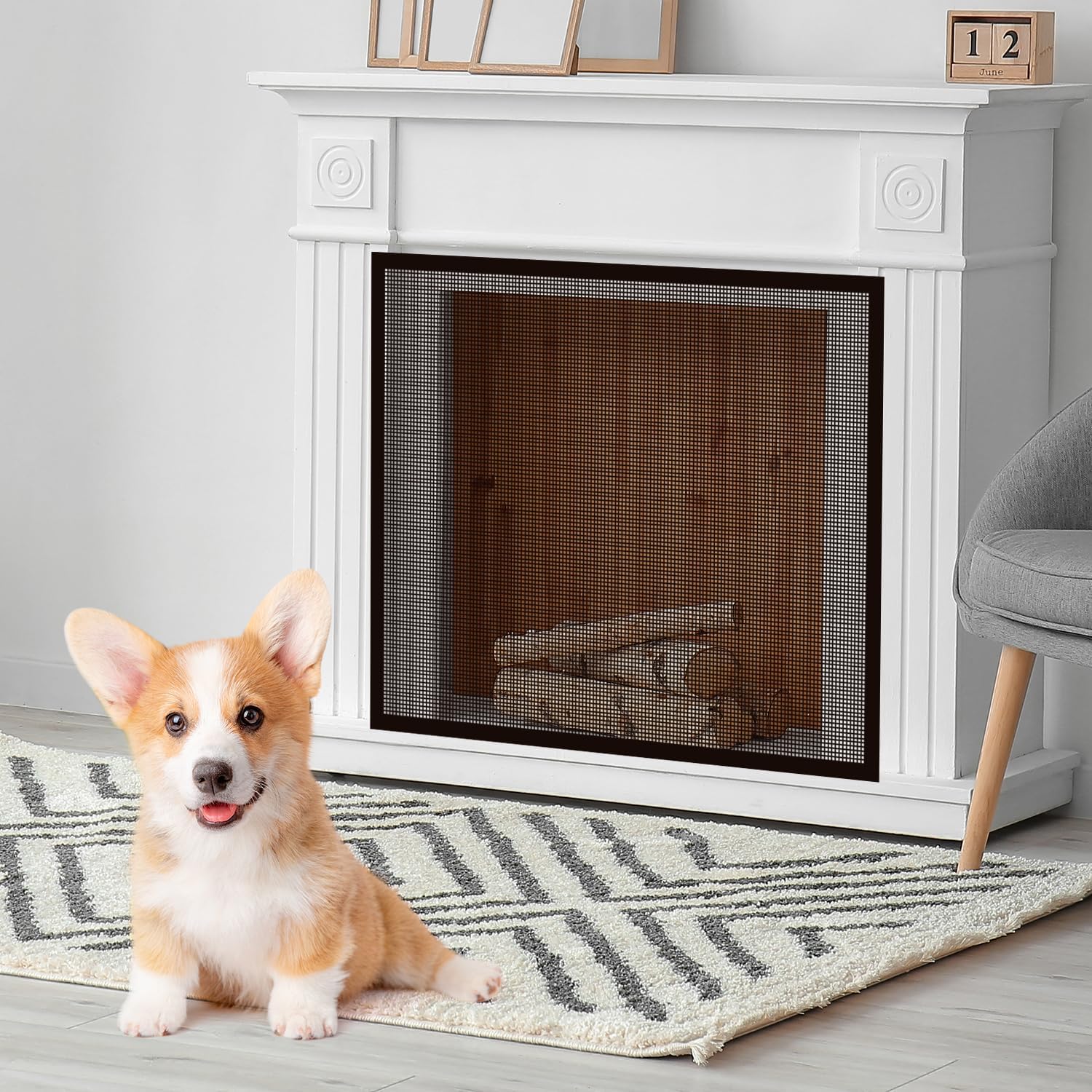 Amazon.com: Fireplace Screen 32" X 39" Mesh Fireplace Cover to Prevent ...