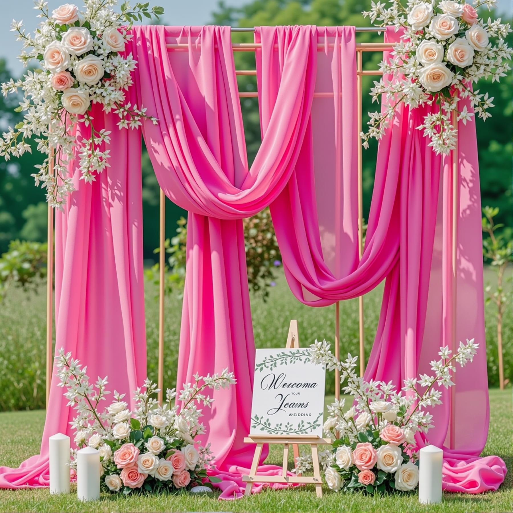 Pink Colar Curtan Arch Design