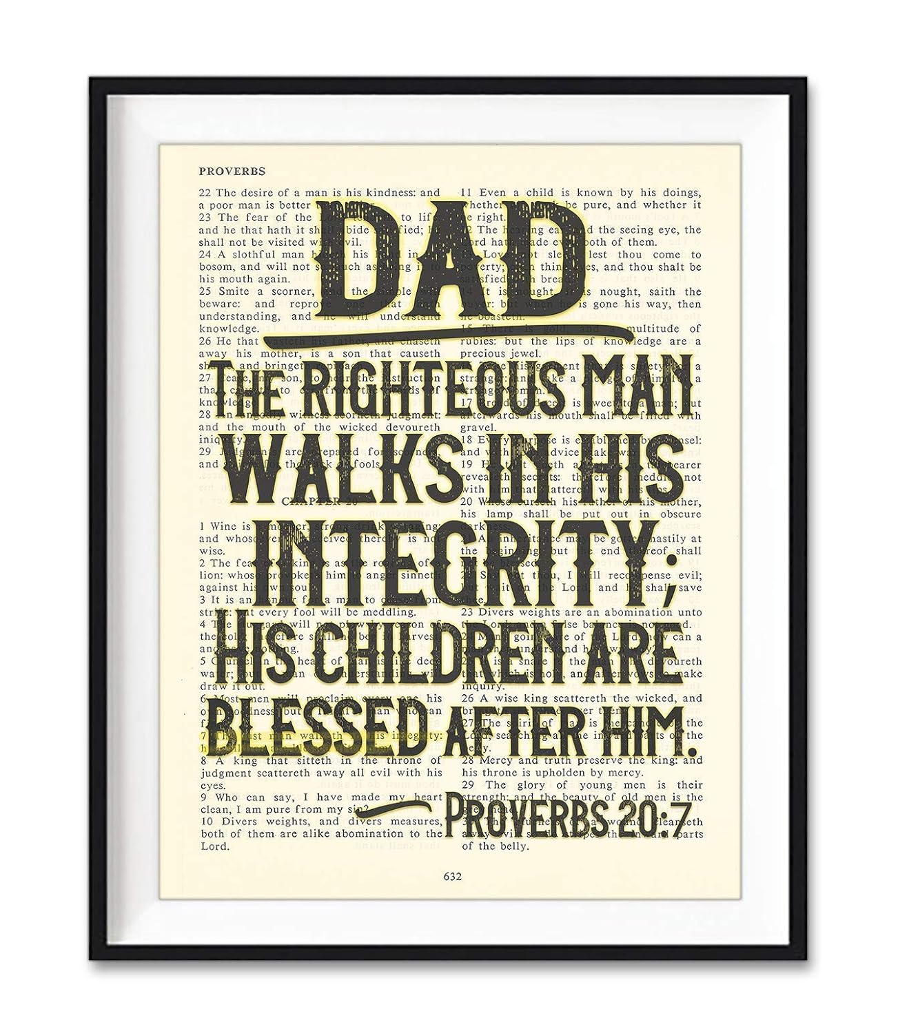 Amazon.com: Dad, The Righteous Man Walks in His Integrity, Proverbs 20: ...