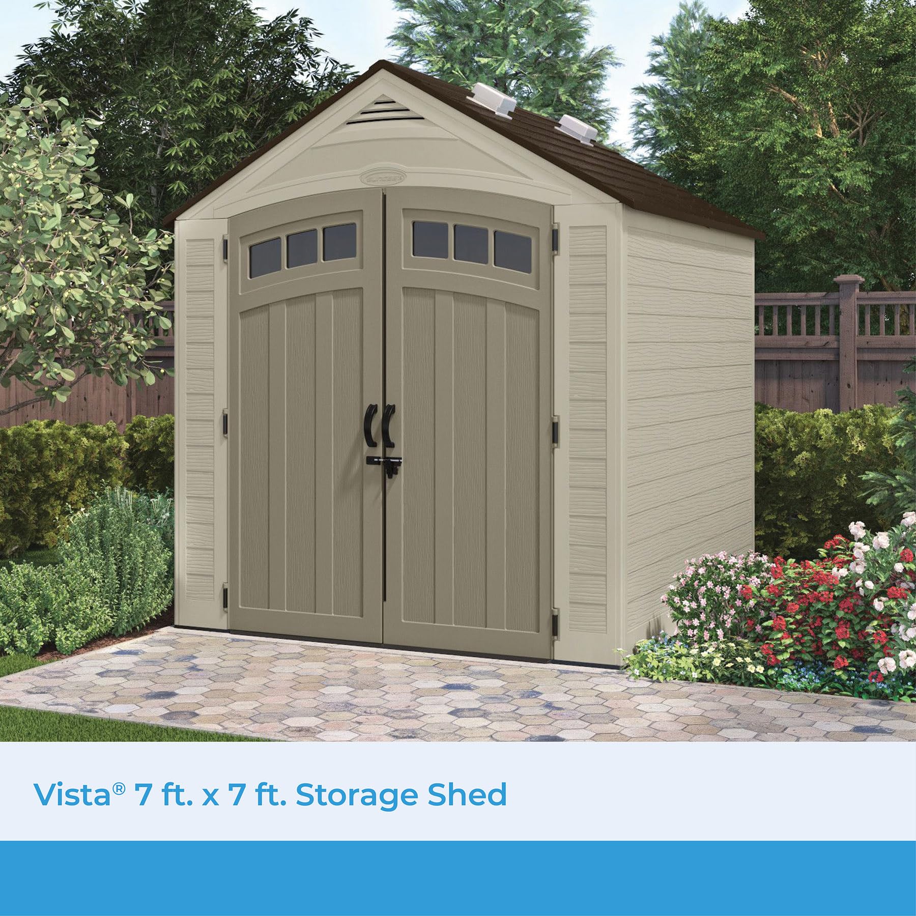 Suncast Vista 7 Ft 4 In X 4 Ft 1 In Resin Storage Shed Suncast 7 Feet