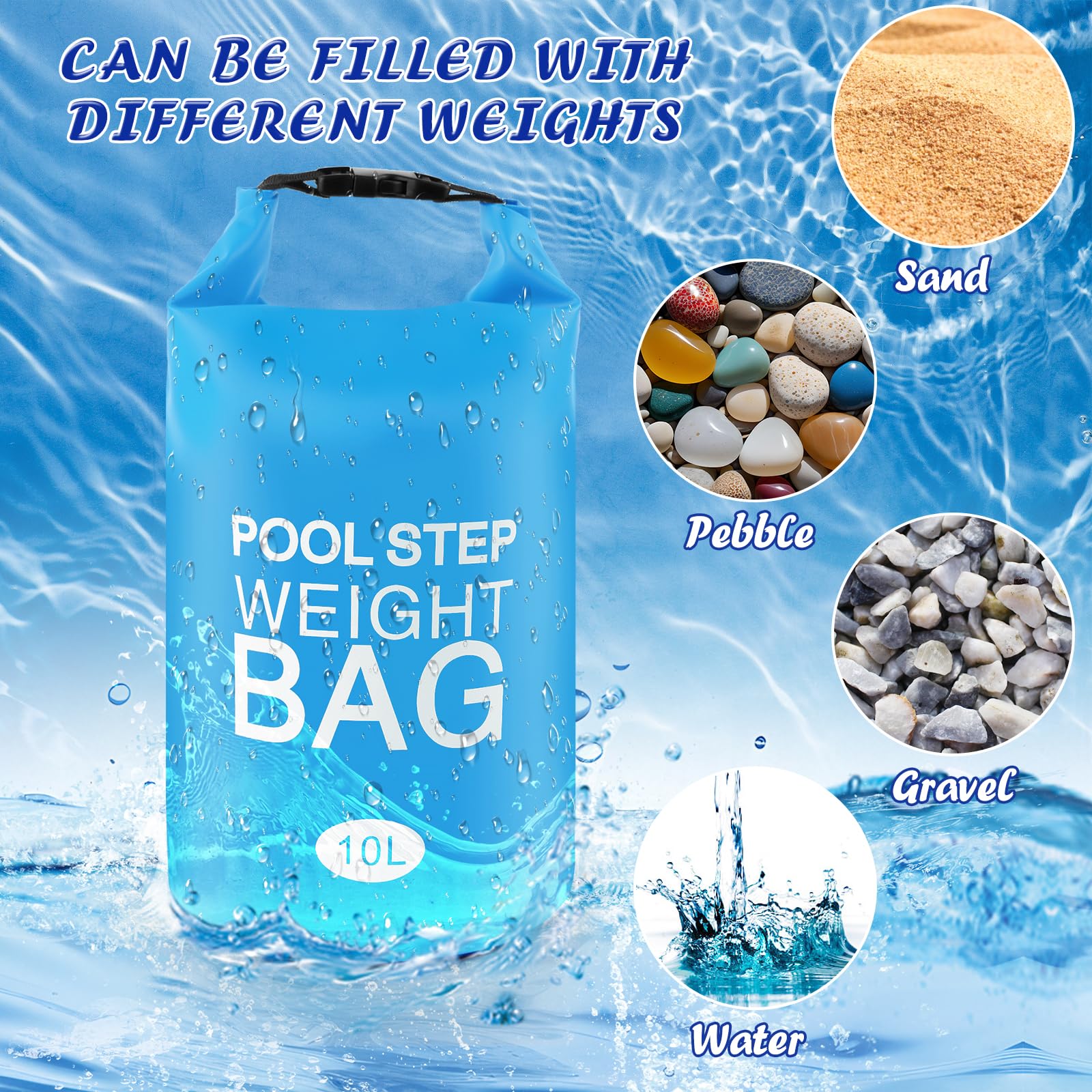 Snapklik.com : Universal Foldable Pool Stair Weights - 250D PVC ...