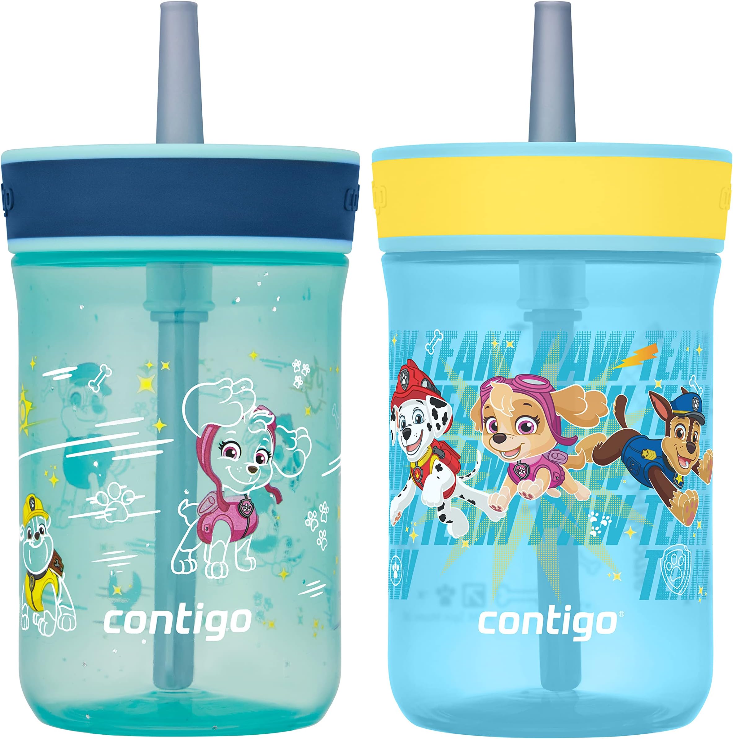 Amazon.com: Nickelodeon Paw Patrol 10 oz Sippy Pop up Straw Cups, 2 ...