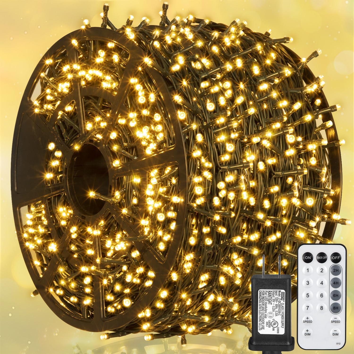 Weillsnow 328 FT 1000 LED Christmas String Lights with Remote & Timer ...