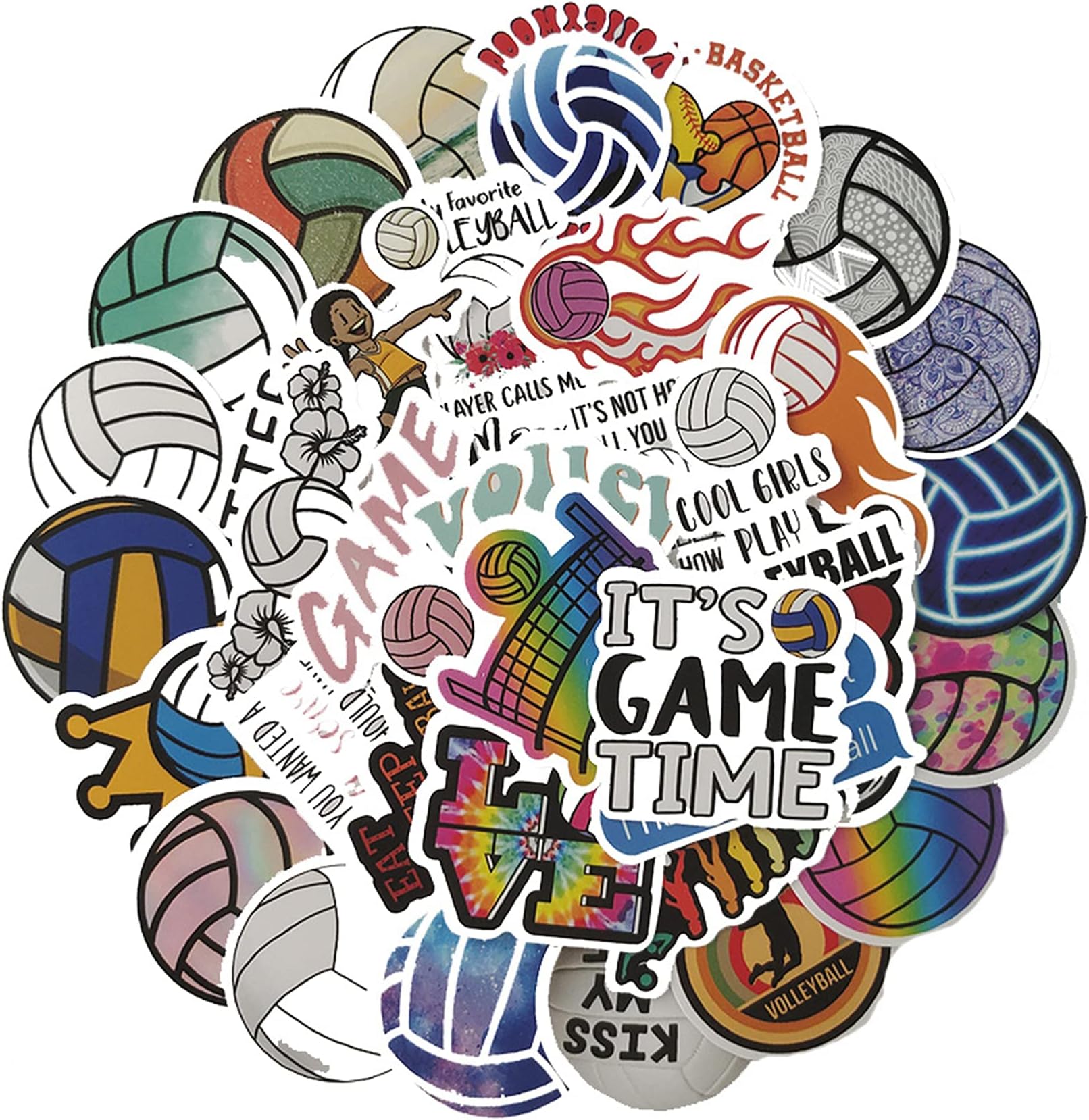 Amazon.com: 200PCS Waterproof Volleyball Stickers - Large Vinyl ...