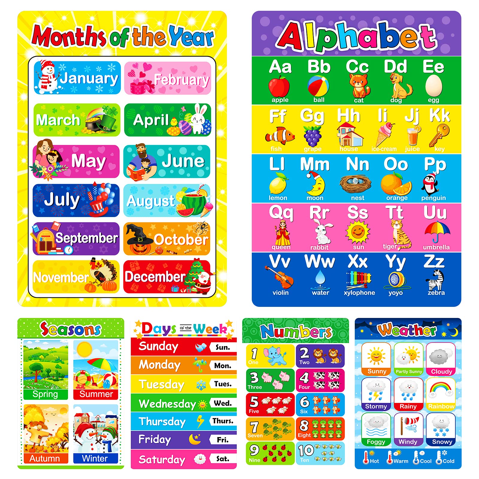 Buy 6 Educational s for Preschool Toddlers Kindergarten Kids Homeschool ...
