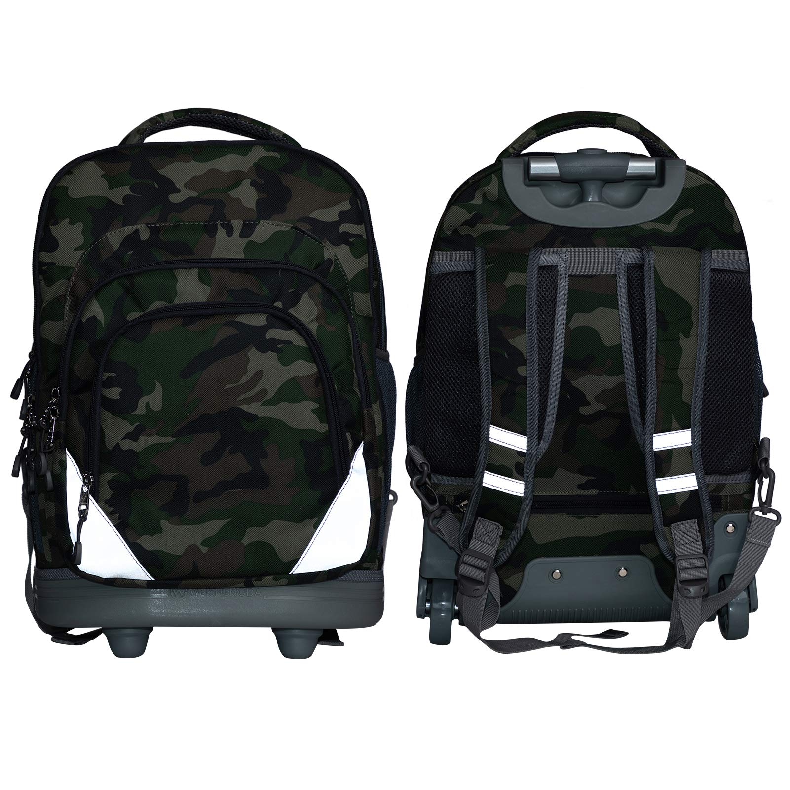 WEISHENGDA 18 inches Wheeled Rolling Backpack for Adults and School ...