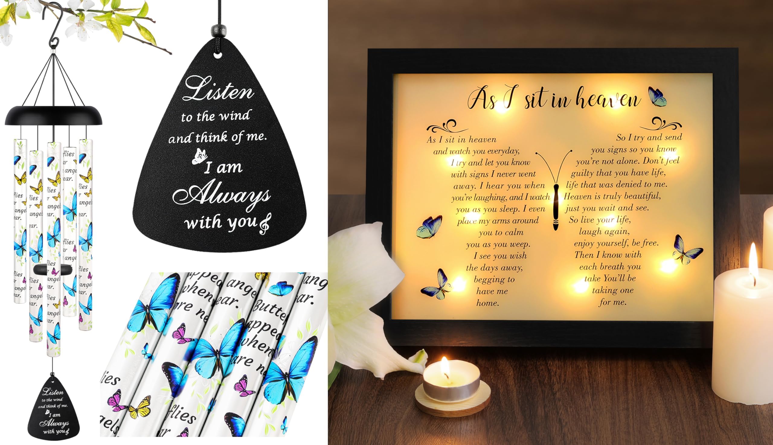 Amazon.com - Fabuday Memorial Bundle Butterfly 19 - Memorial Gifts Wind ...