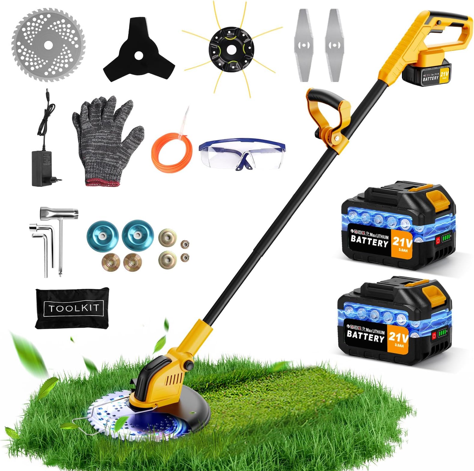 Amazon.com : 20000 RPM Electric Weed Wacker Cordless Eater, 21V Height ...