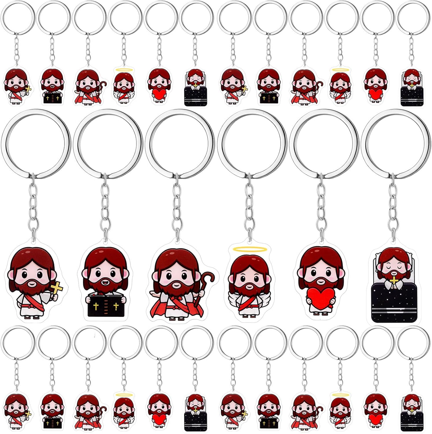 Amazon.com: Siifert 24 Pcs Christian Gifts Bulk Mini Jesus Keychains ...