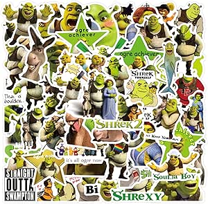 WANVAE 50pcs Cartoon Monster Shrek Stickers for Kids and Teens, Cool ...