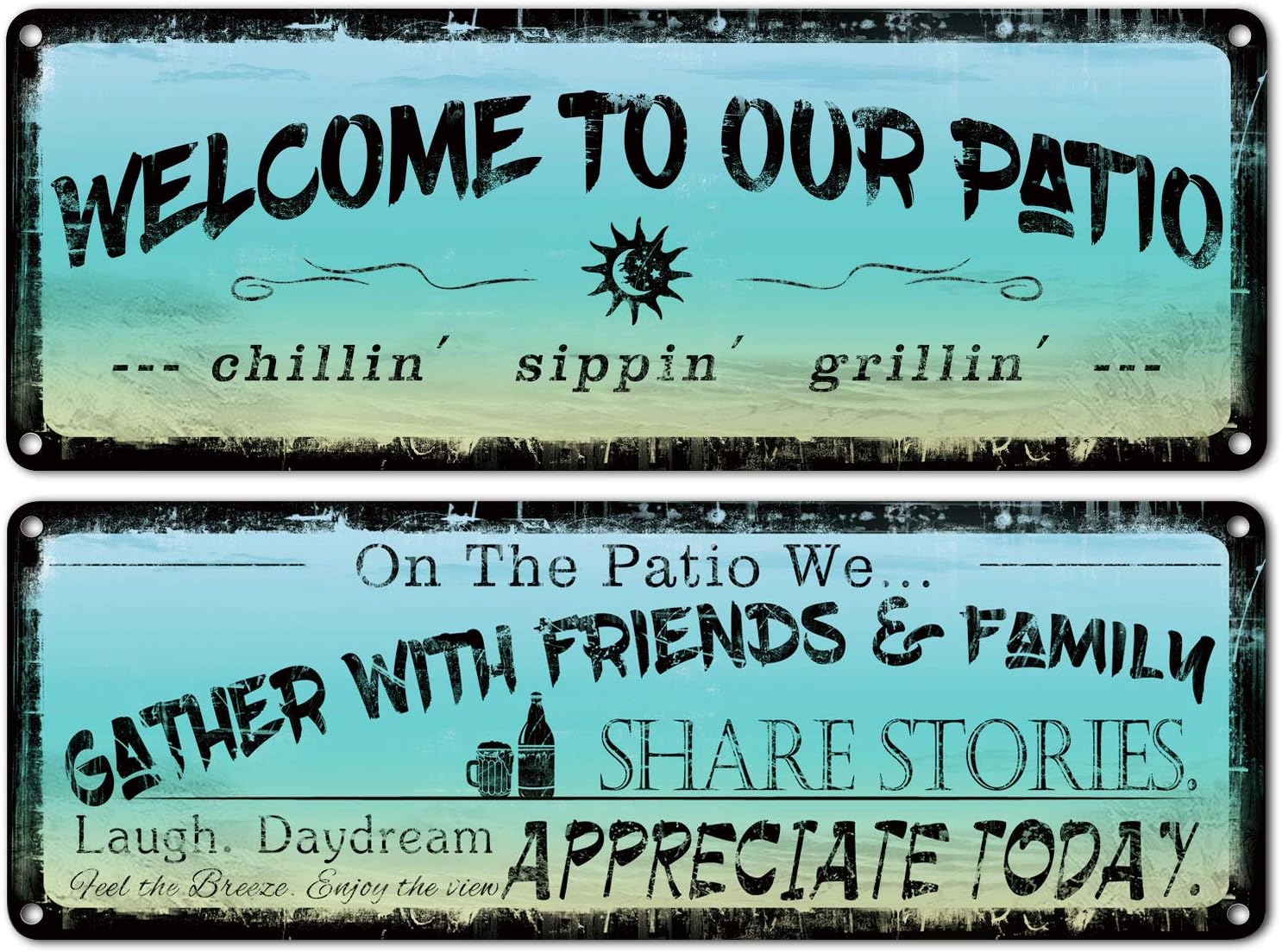 Amazon.com : Welcome to Our Patio 6 in. x 16 in. Metal Sign, Indoor and ...