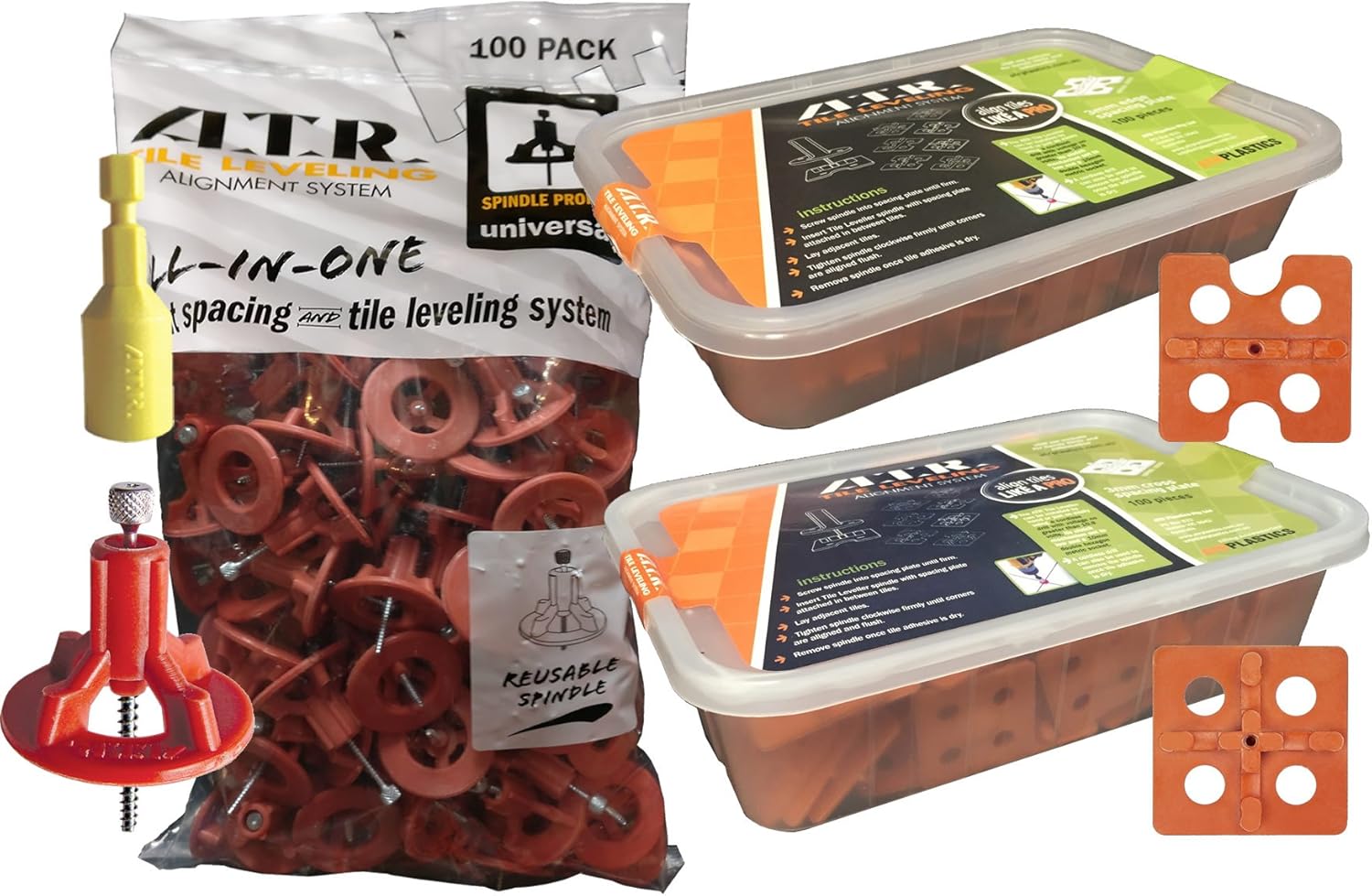 ATR Tile Leveling Alignment System DIY Kit 3mm Cross Floors and Walls ...