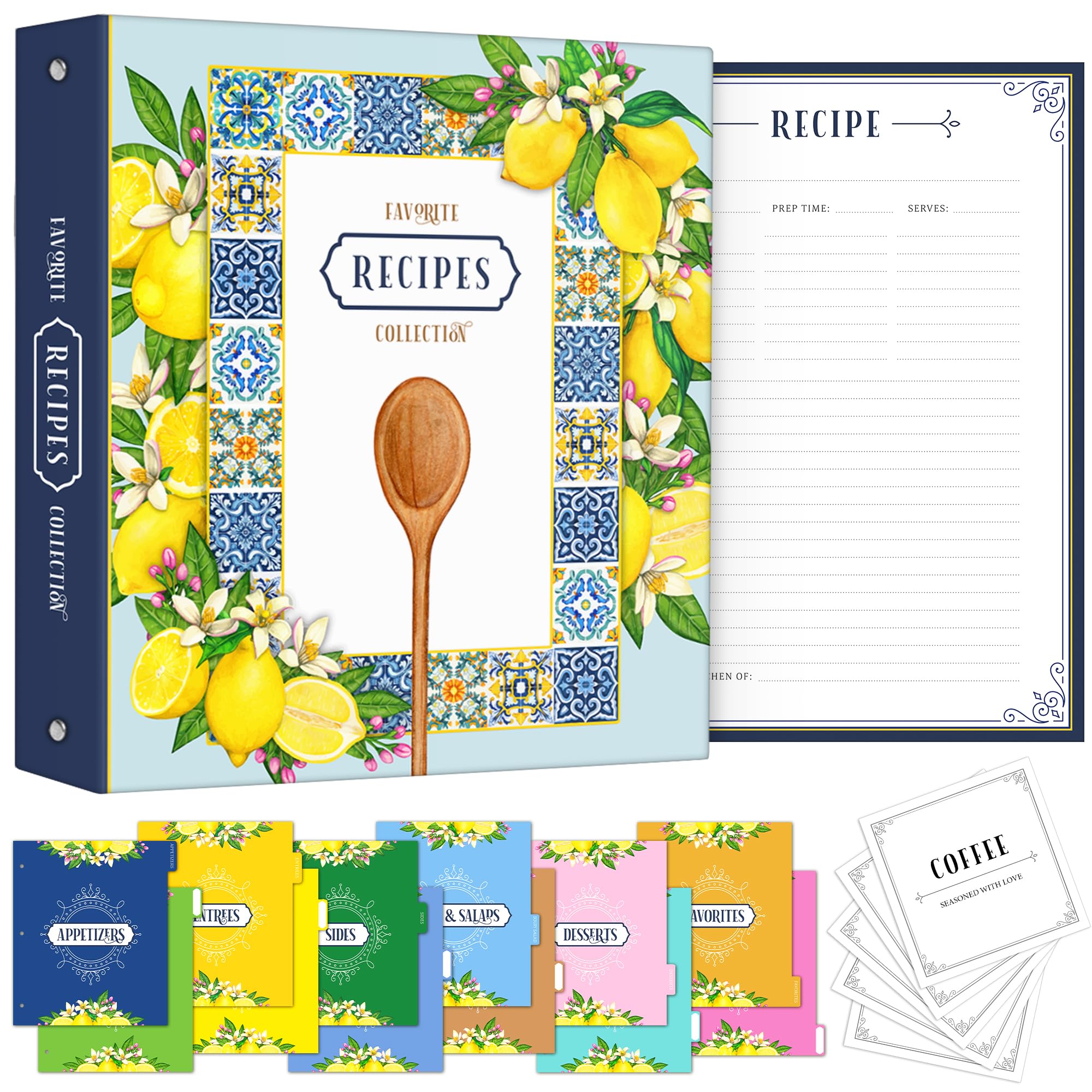 Family Recipe Keeper KA NUI Recipe Binder Organizer - Blank Recipe Book ...