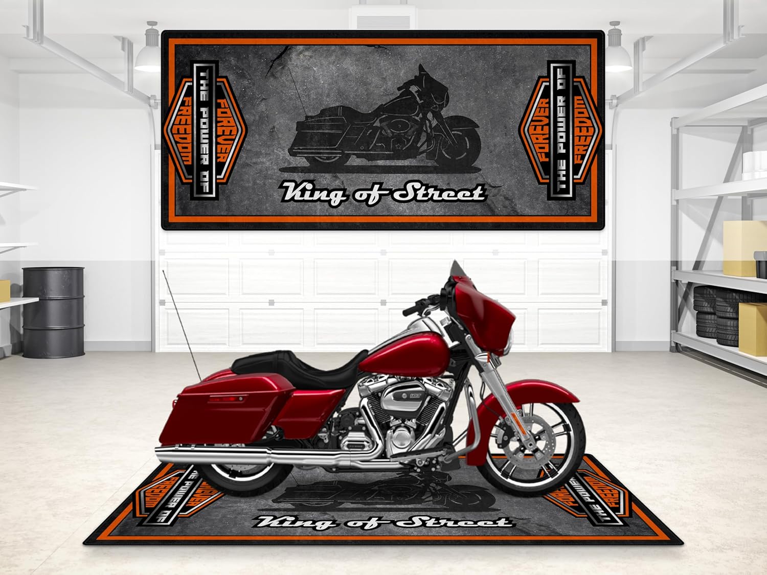 Amazon.com: wibeart Garage Mat with King of The Streets Lettering for ...