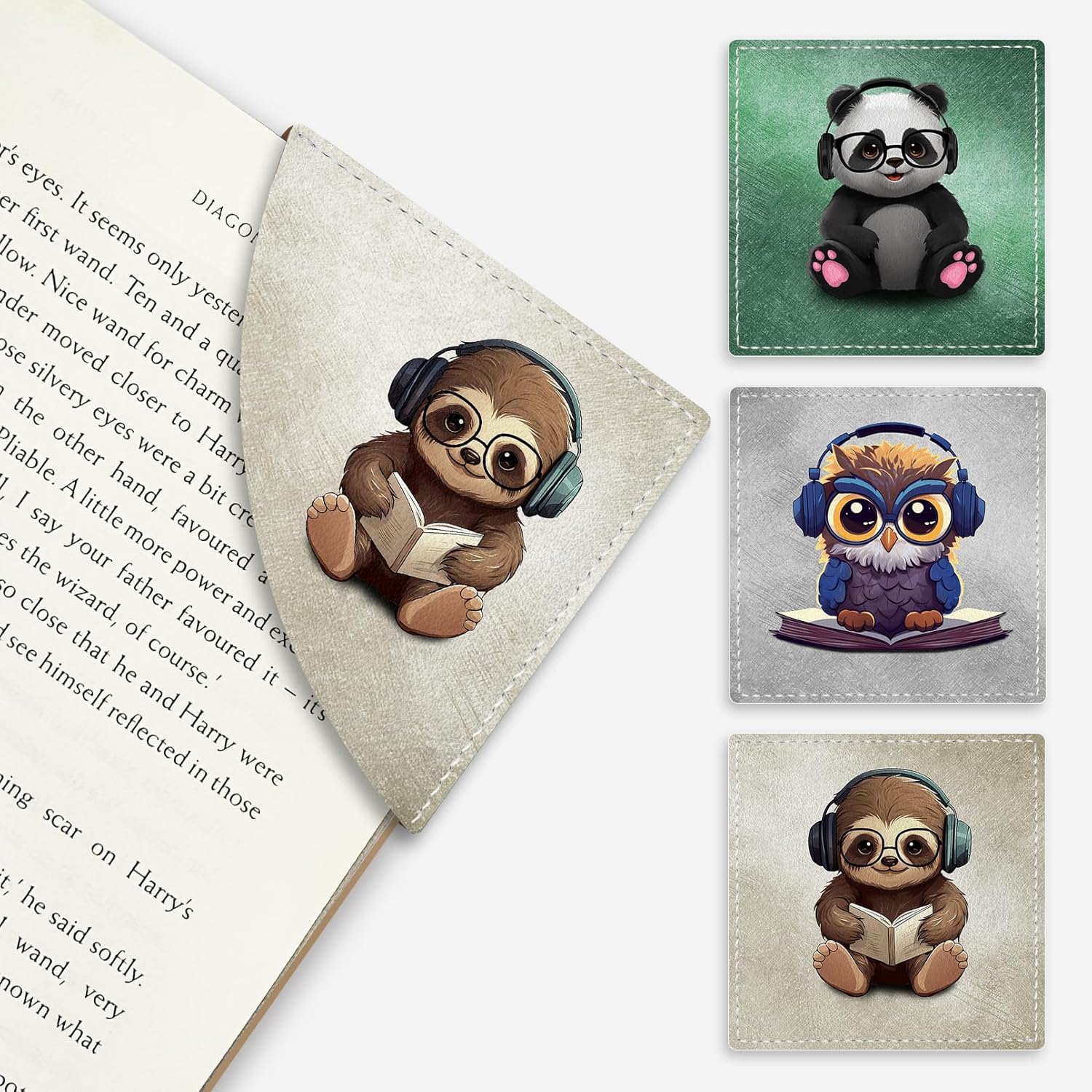 Amazon.com: Icycay Cute Sloth Owls Panda Corner Bookmarks, Funny ...