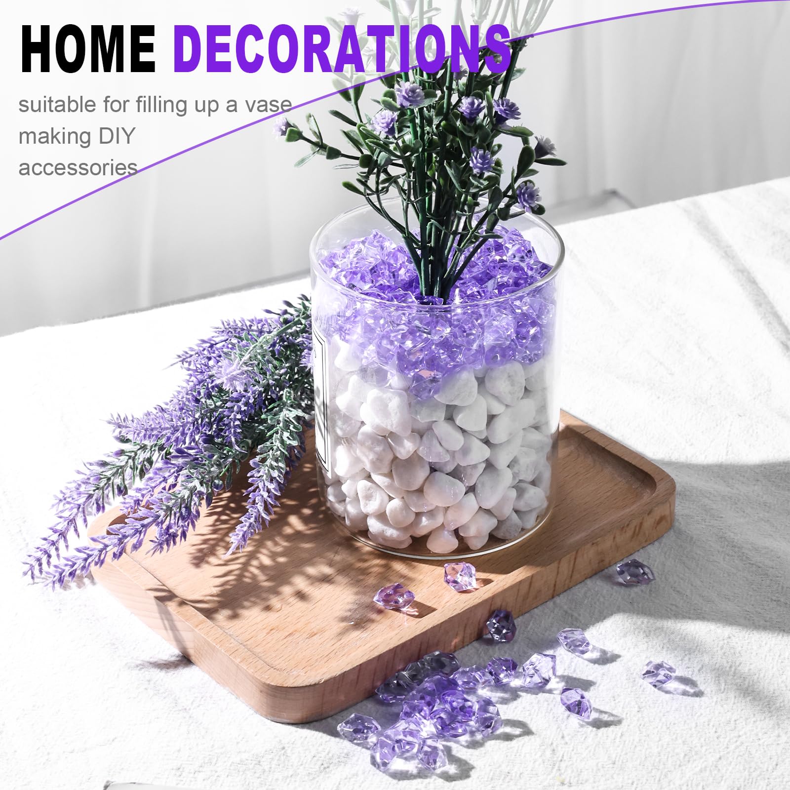 Snapklik.com : 550PCS Purple Vase Fillers, Acrylic Fake Crushed Ice ...