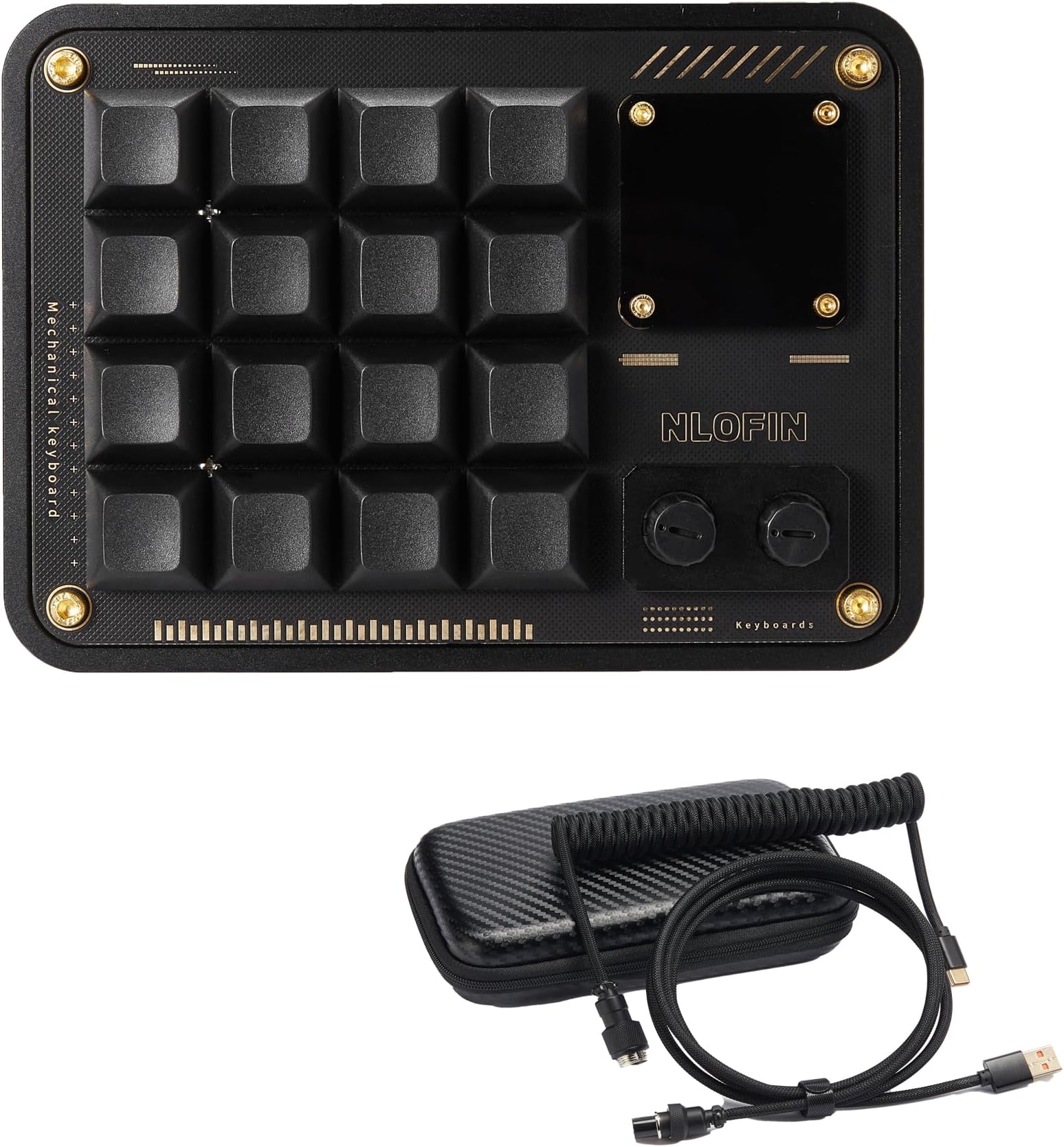 Amazon.com: NLOFIN Programmable Designer Macro Pad with Double Knob 16 ...