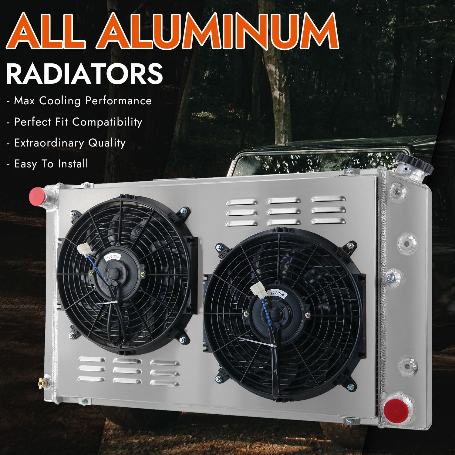 Cubauto 3 Rows Radiator For 1973-1990 Chevy Impala Caprice C10 C20 C30 ...