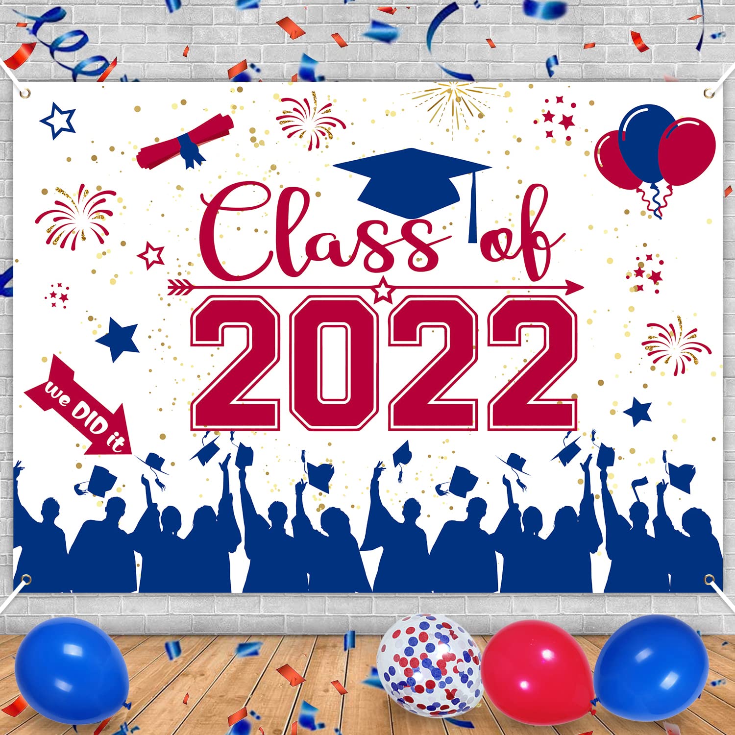 Buy Graduation Decorations Class of 2024, Red and Blue Graduation ...
