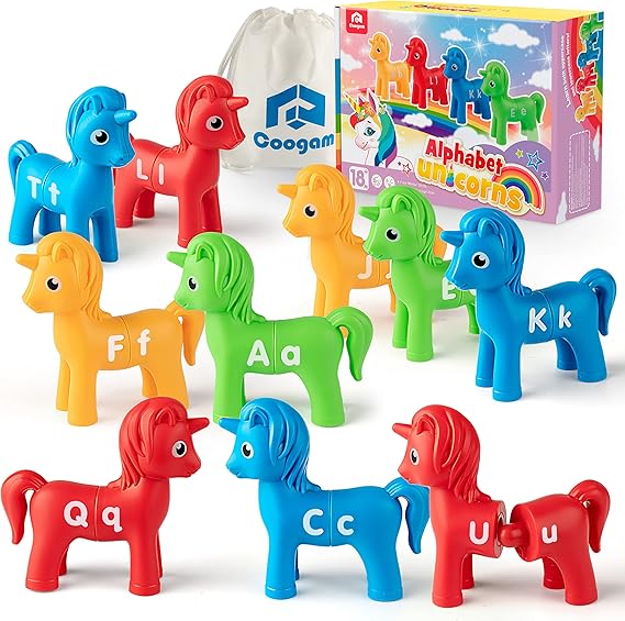 Amazon.com: Coogam Unicorn Uppercase & Lowercase Letters Matching Game ...