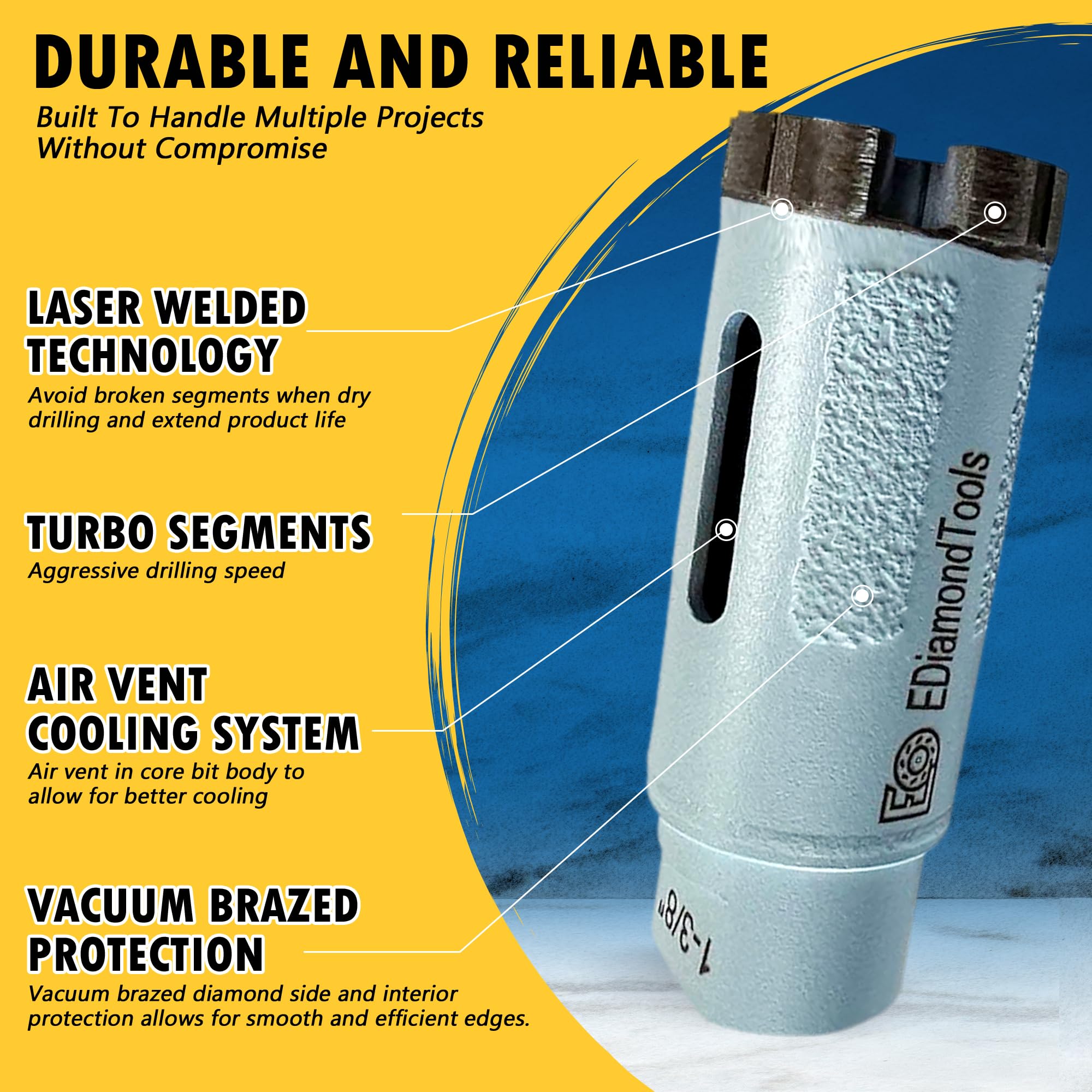 Snapklik.com : 1" High Performance Diamond Core Bit For Natural ...