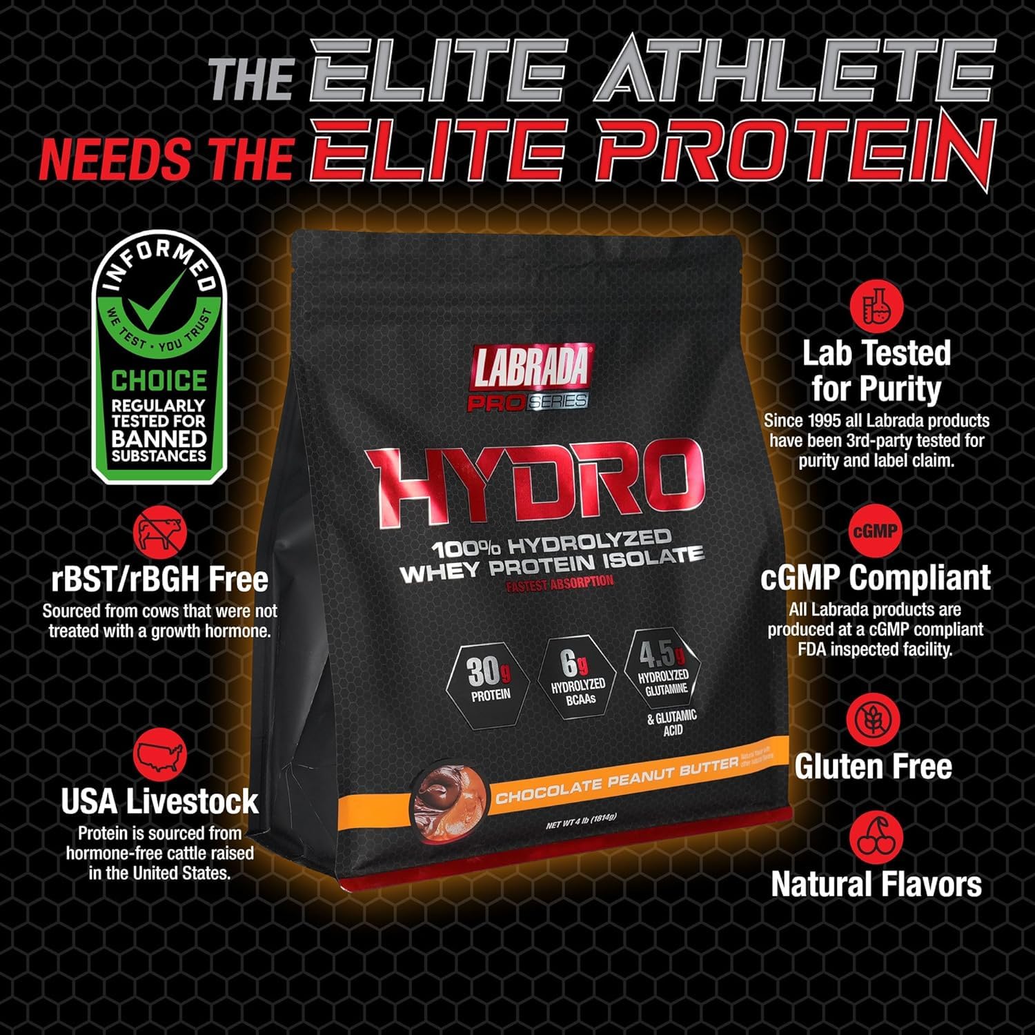 Snapklik.com : Labrada Hydro 100% Pure Hydrolyzed Whey Protein Isolate ...