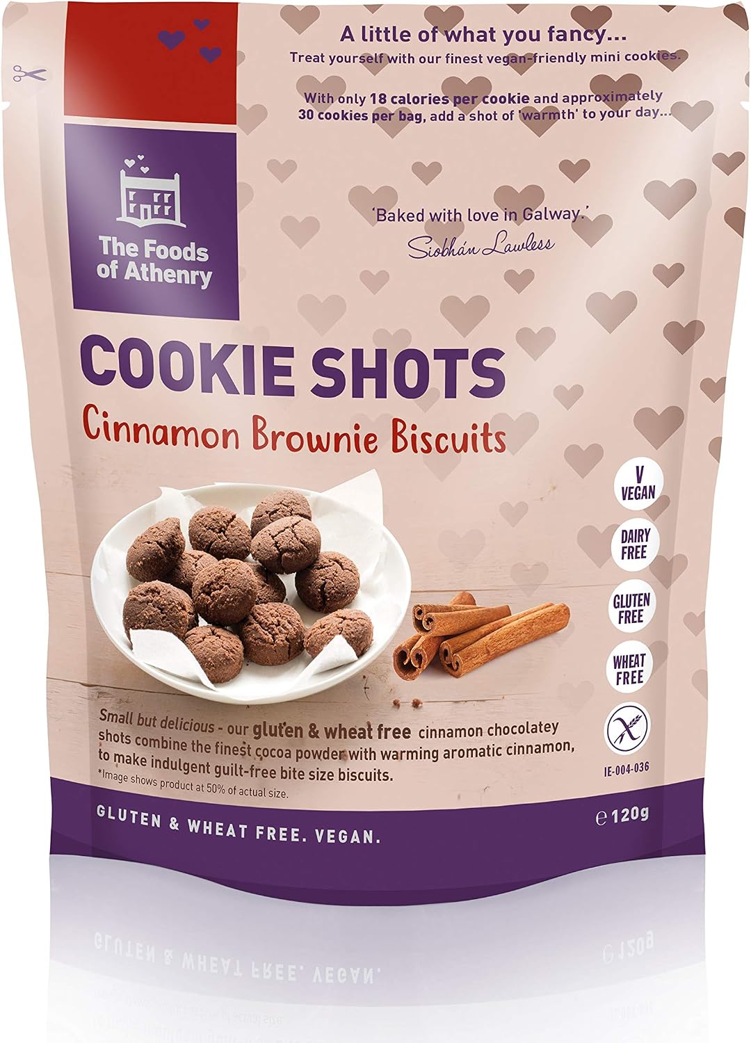 The Foods Of Athenry GF Cookie Shots Cinnamon Brownie Biscuits 120g ...