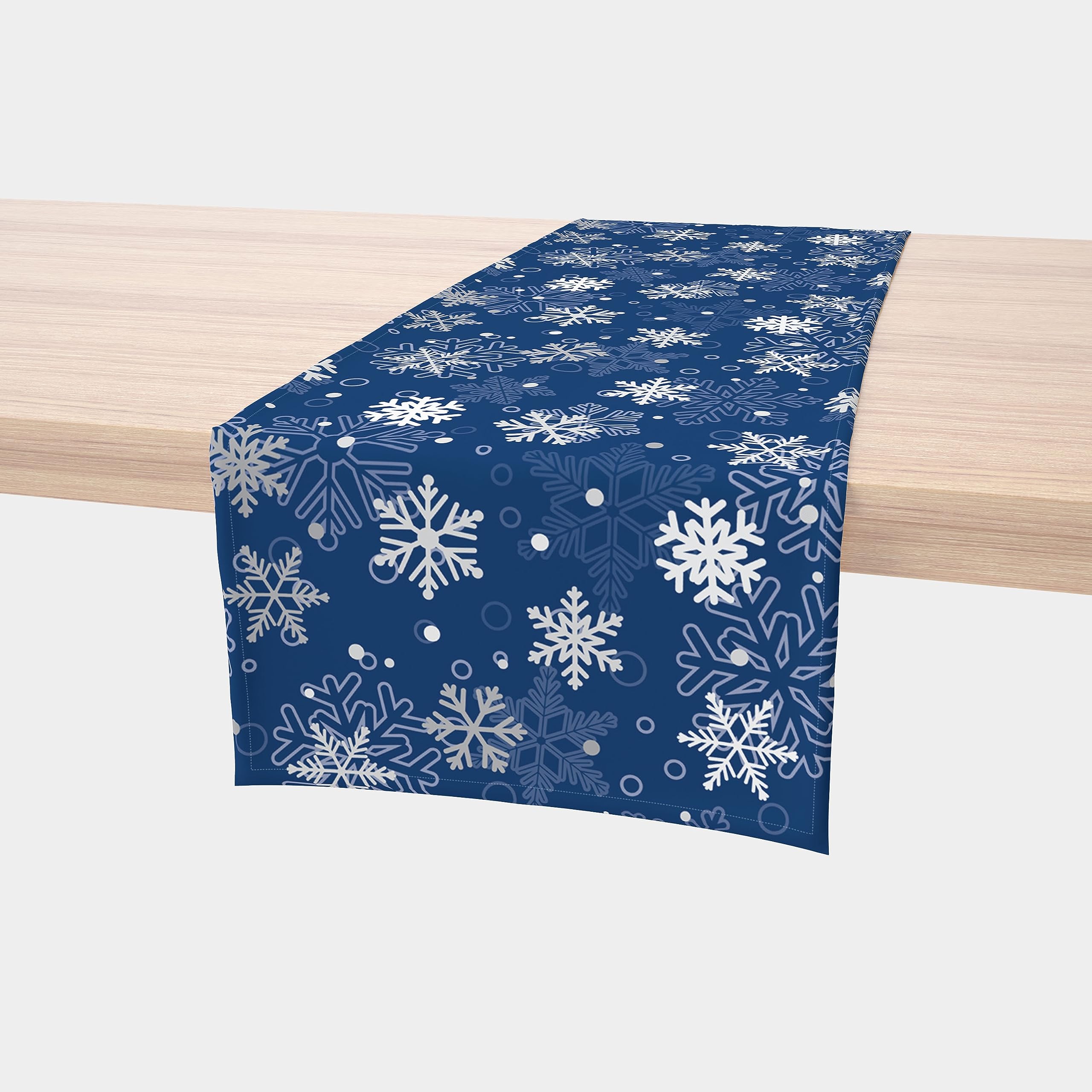 Amazon.com: Christmas Table Runners | Blue Snowflake Table Runner ...