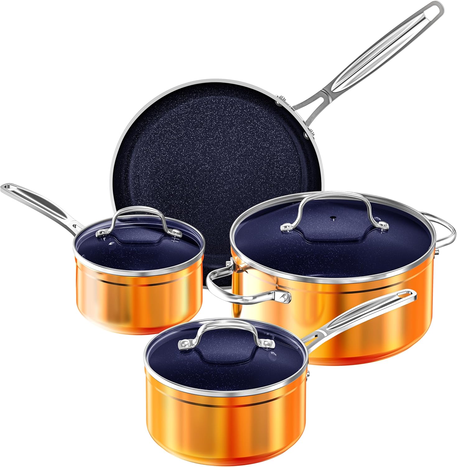 Amazon.com: Nuwave 7pc Cookware Set Healthy Duralon Blue Ceramic ...