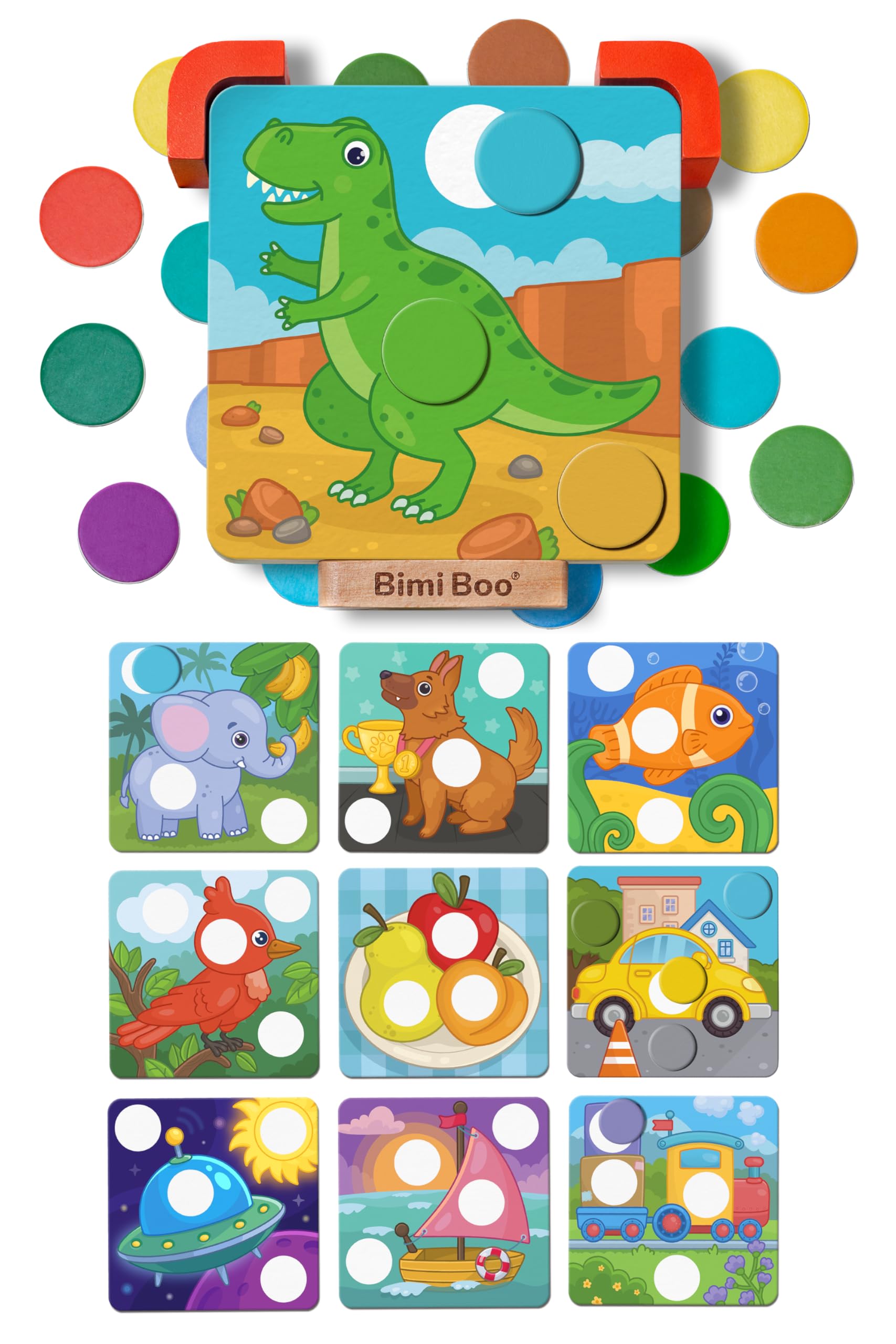 Amazon.com: Bimi Boo Magnetic Color Matching Board Game - Color Sorting ...