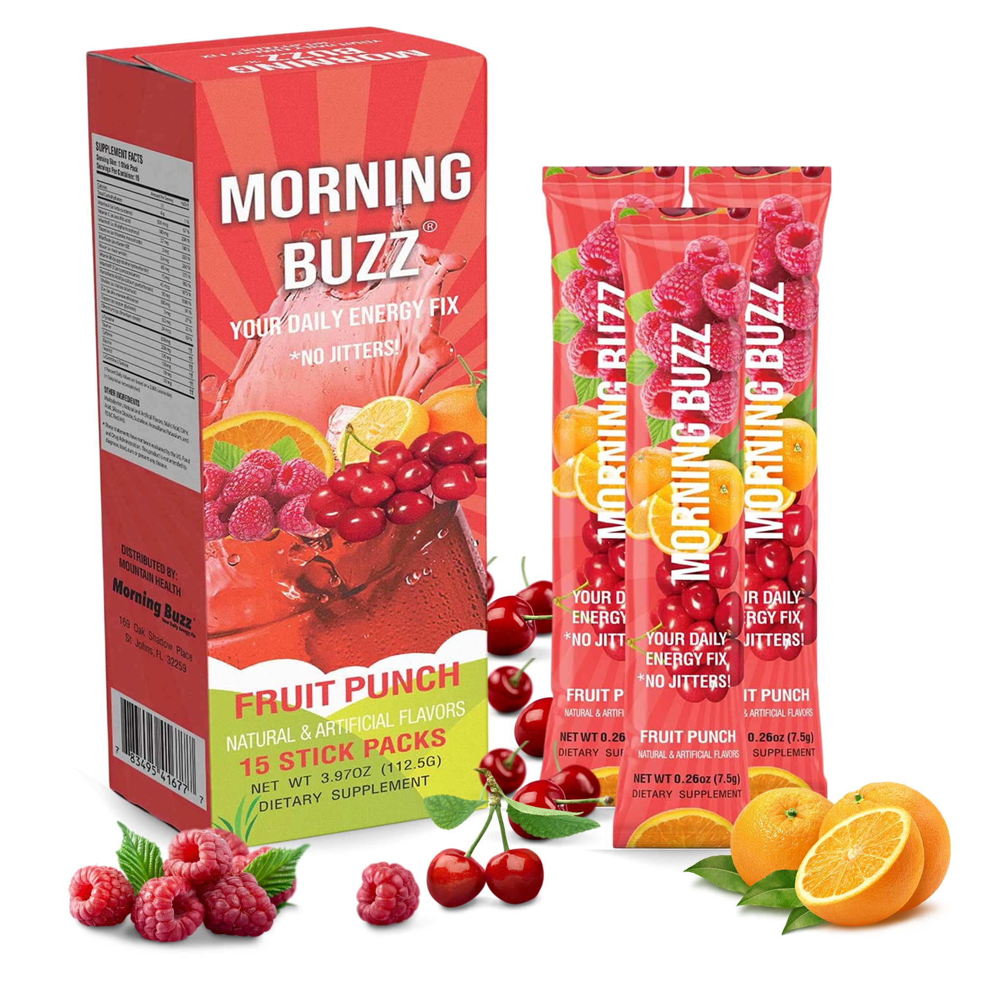 Buy Morning BuzzEnergy Powder Drink - Energy Boost Drink Mix - Sugar ...
