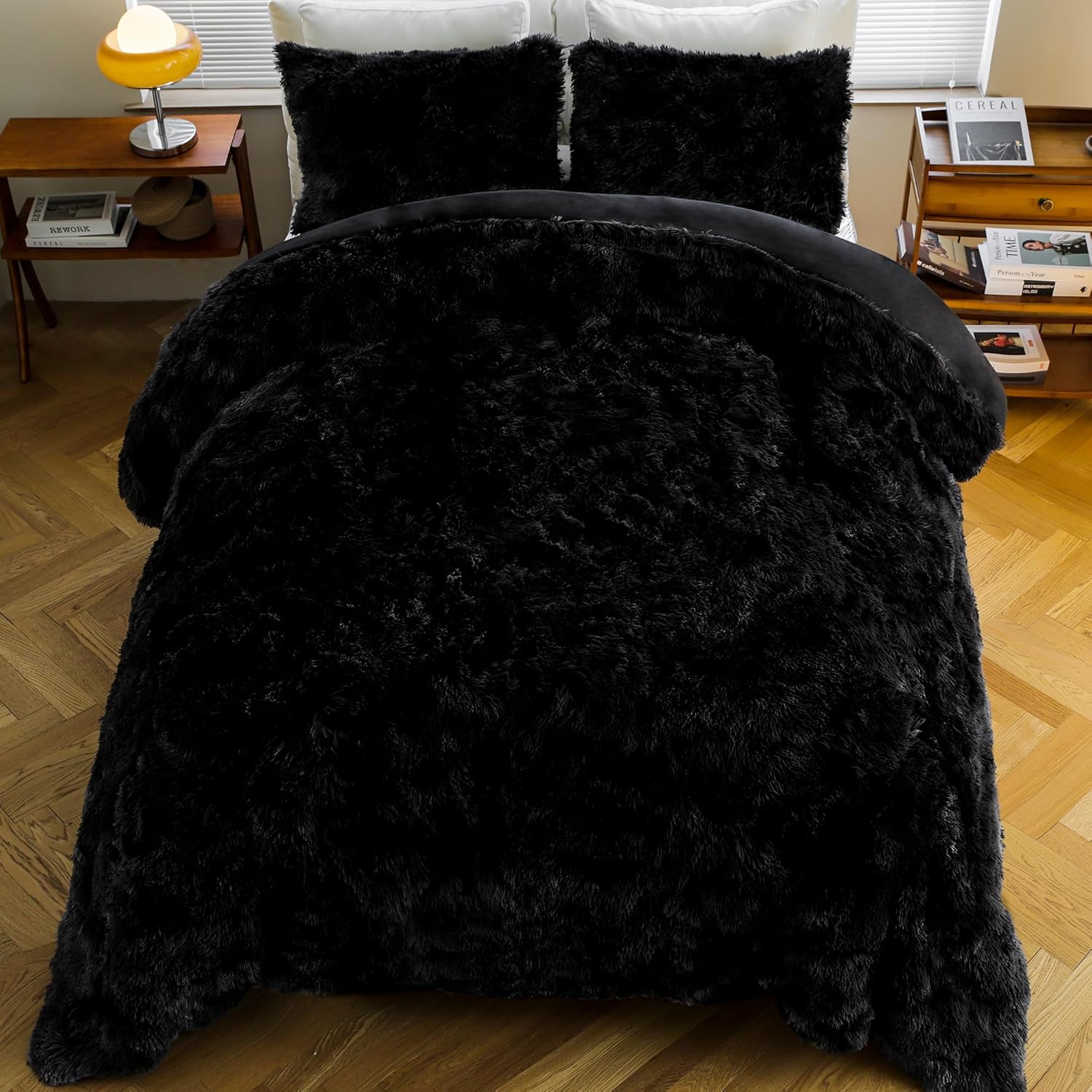 Amazon.com: VIPBED Faux Fur Shaggy Comforter Set King Size, Ultra Soft ...