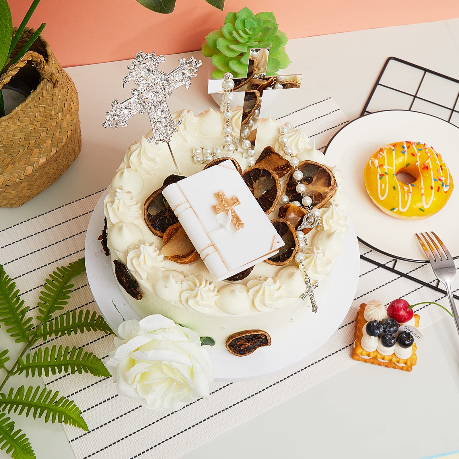 Snapklik.com : 12 Pcs Religious Baptism Cake Toppers Cross Cake Topper ...