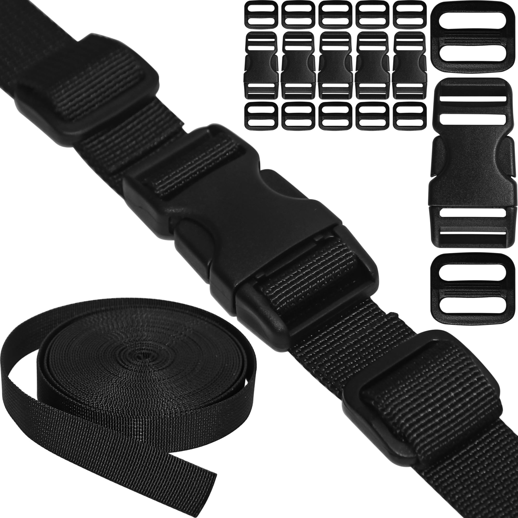 Snapklik.com : Buckle Strap 3/4: 6 Set Side Release Buckles + 12 Pcs ...