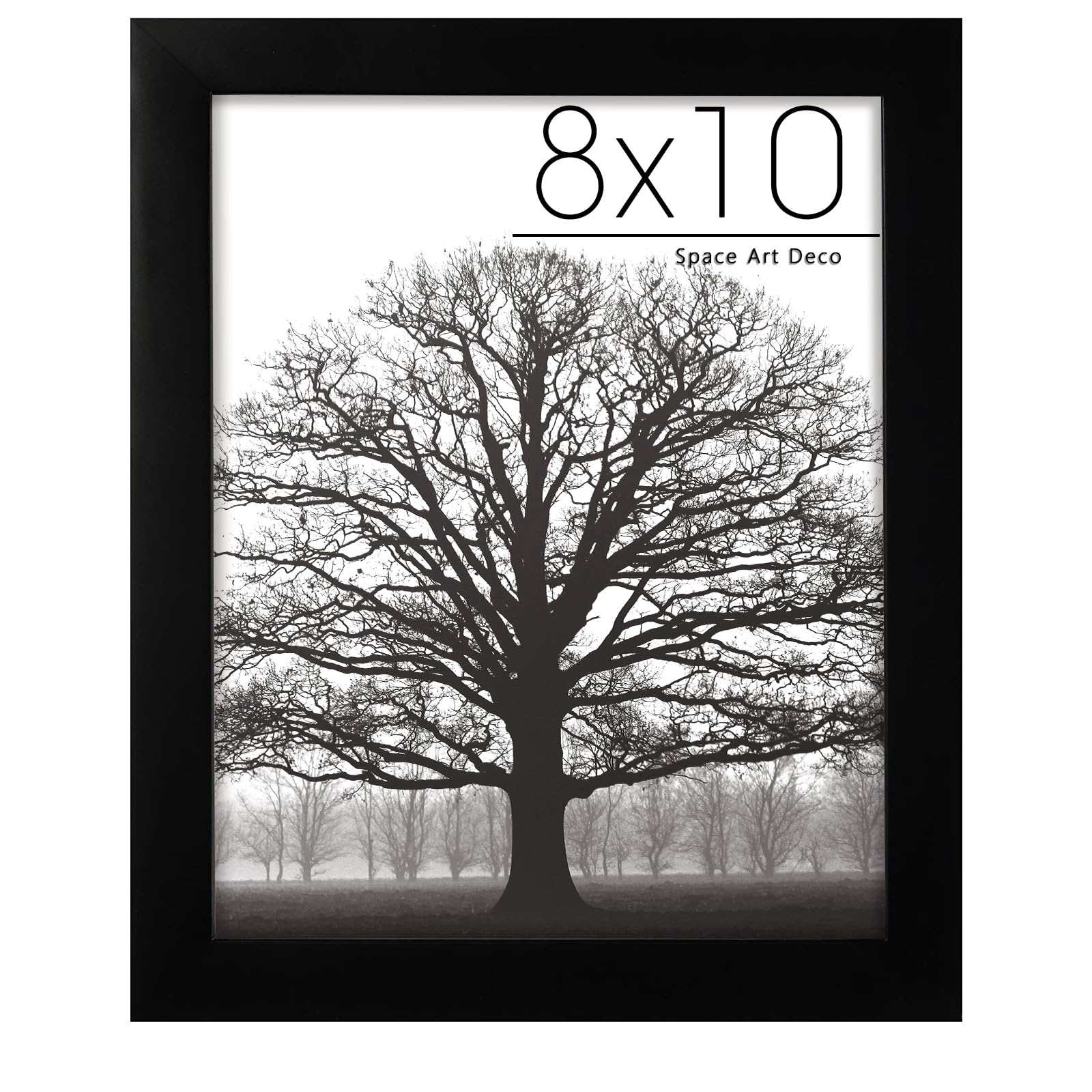 Amazon.com - Space Art Deco 8x10 Black Picture Frame, Solid Wood ...