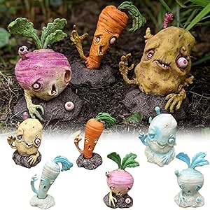 Amazon.com: Halloween Vegetable Zombie Statue,Realistic Carrot Potato ...