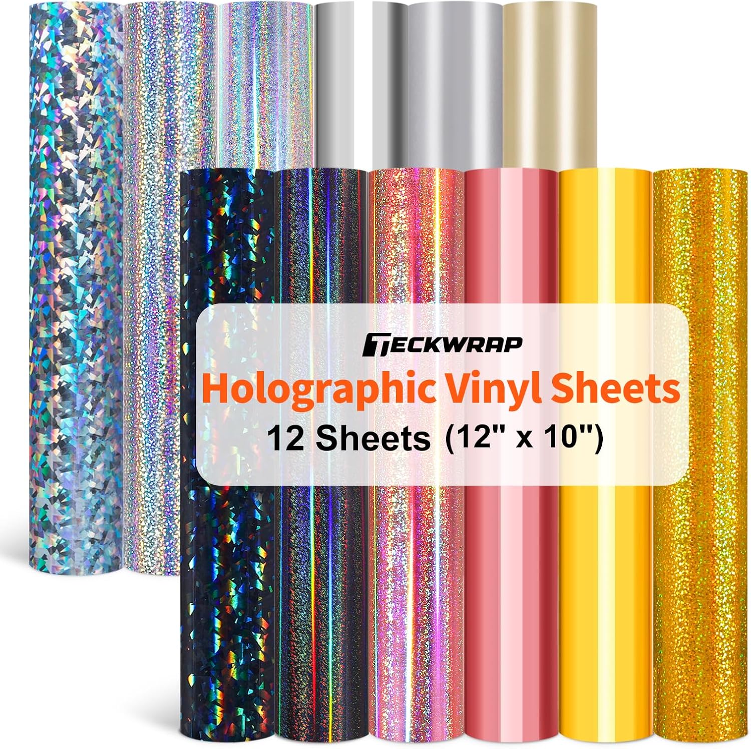 Amazon.com: TECKWRAP Holographic Permanent Vinyl Bundle, 12" x 10" 12 ...