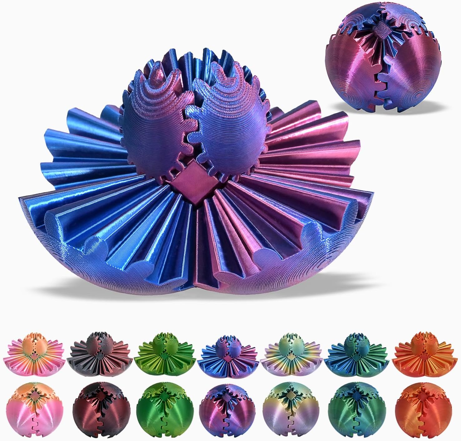 Gear Fidget Toy Gear Ball, 3D Printed Gear Sphere Fidget Toy, Sensory ...